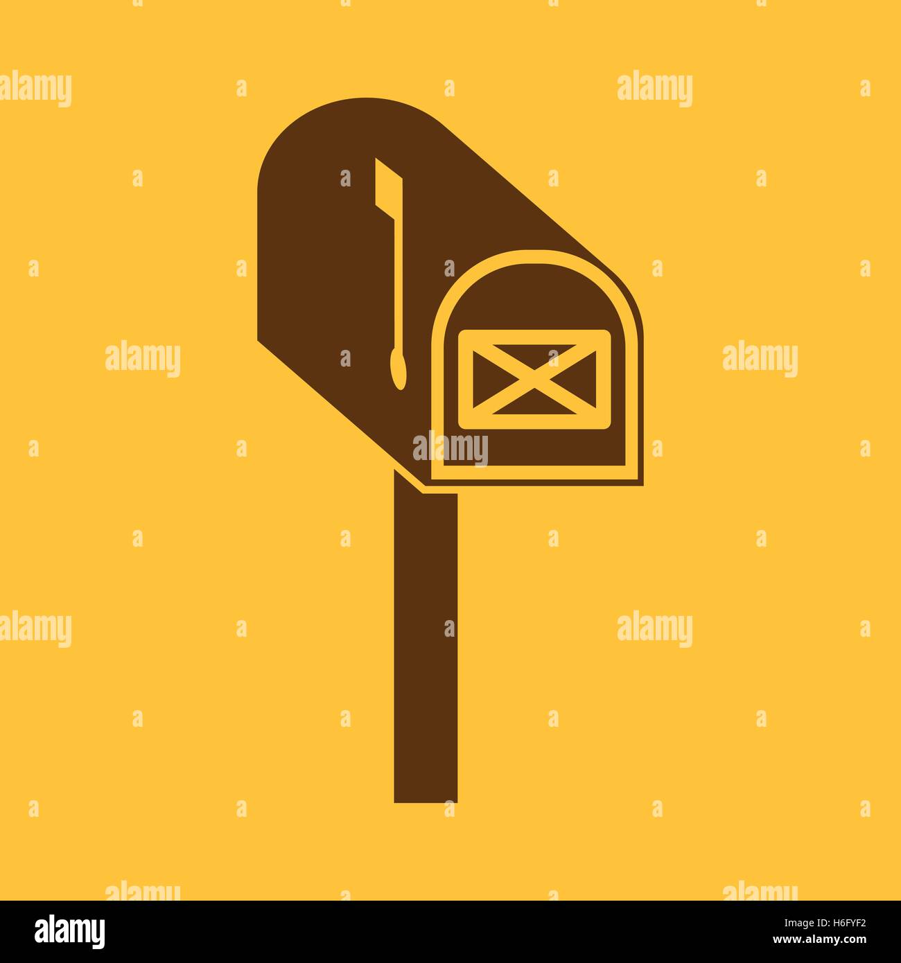 The mailbox icon. Mail, postal, post office symbol. Flat Vector ...