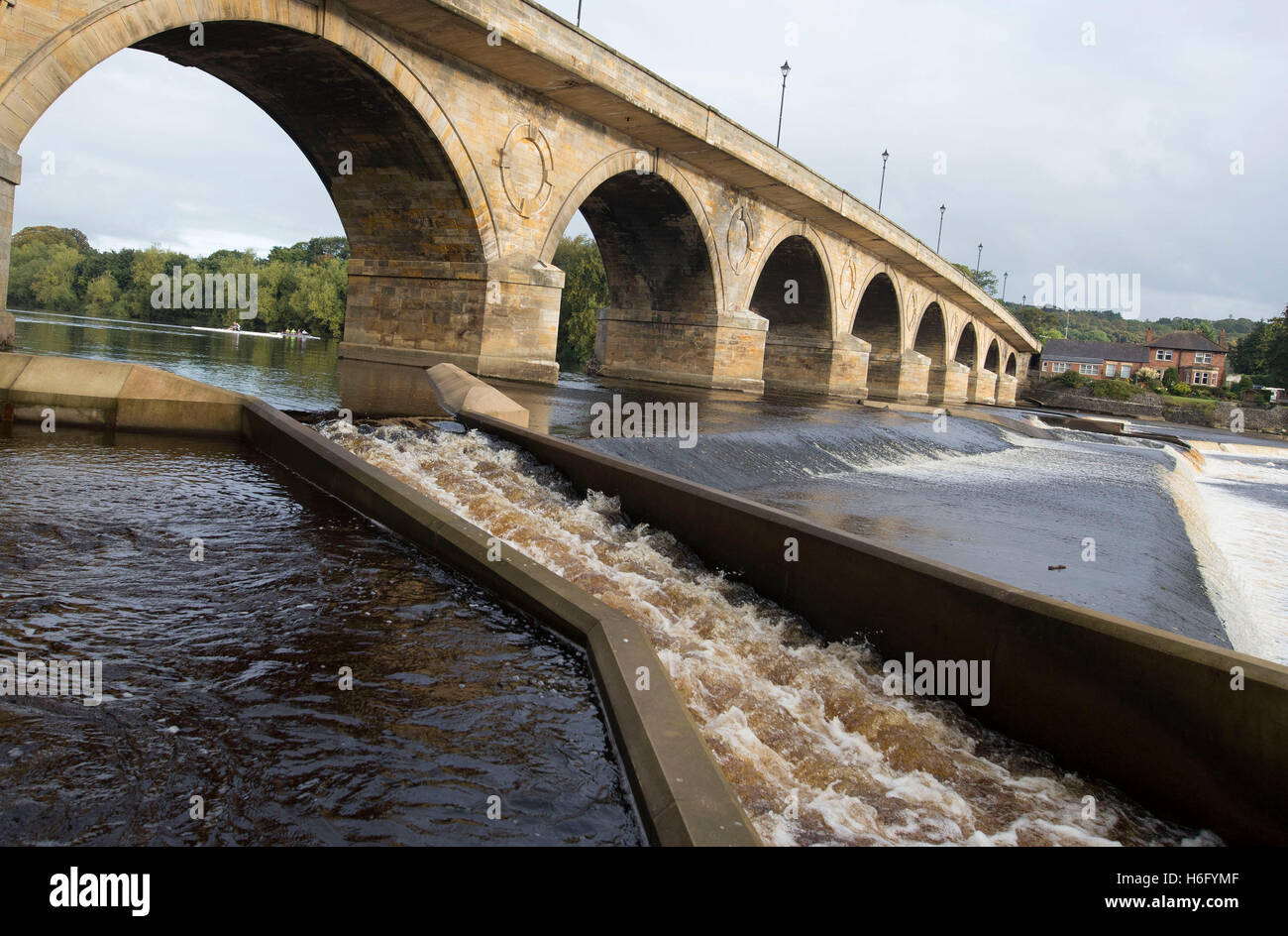 A fish pass on the River Tyne in Hexham, which has helped tens of ...