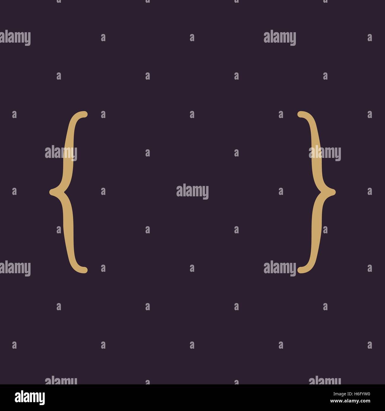 The curly Bracket icon. Quote symbol. Flat Stock Vector Image & Art - Alamy