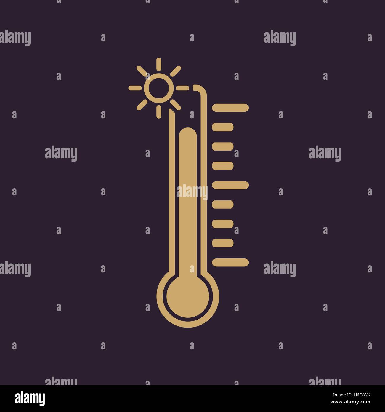 The thermometer icon. High temperature symbol Stock Vector Image & Art ...