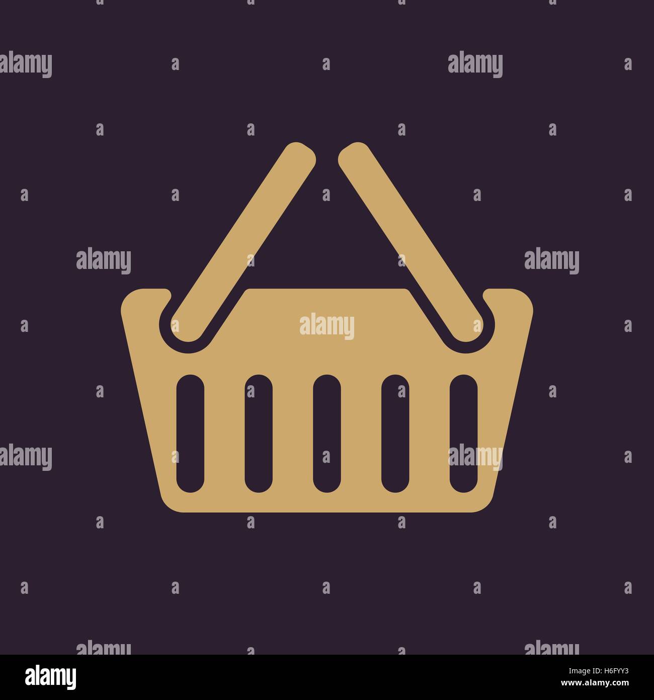 The basket shoping icon. Shop Basket symbol. Flat Stock Vector Image ...