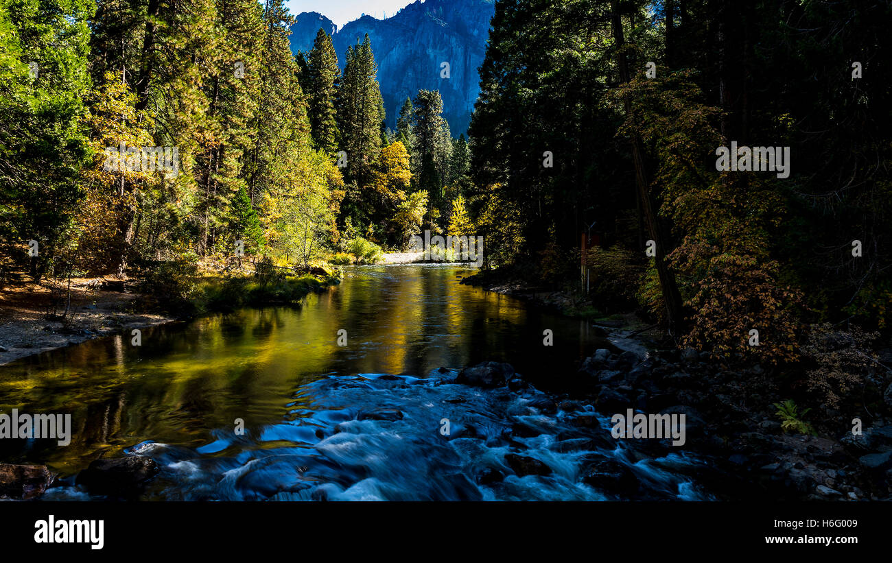 The Merced River From Pohono Bridge in Yosemite National Park ...