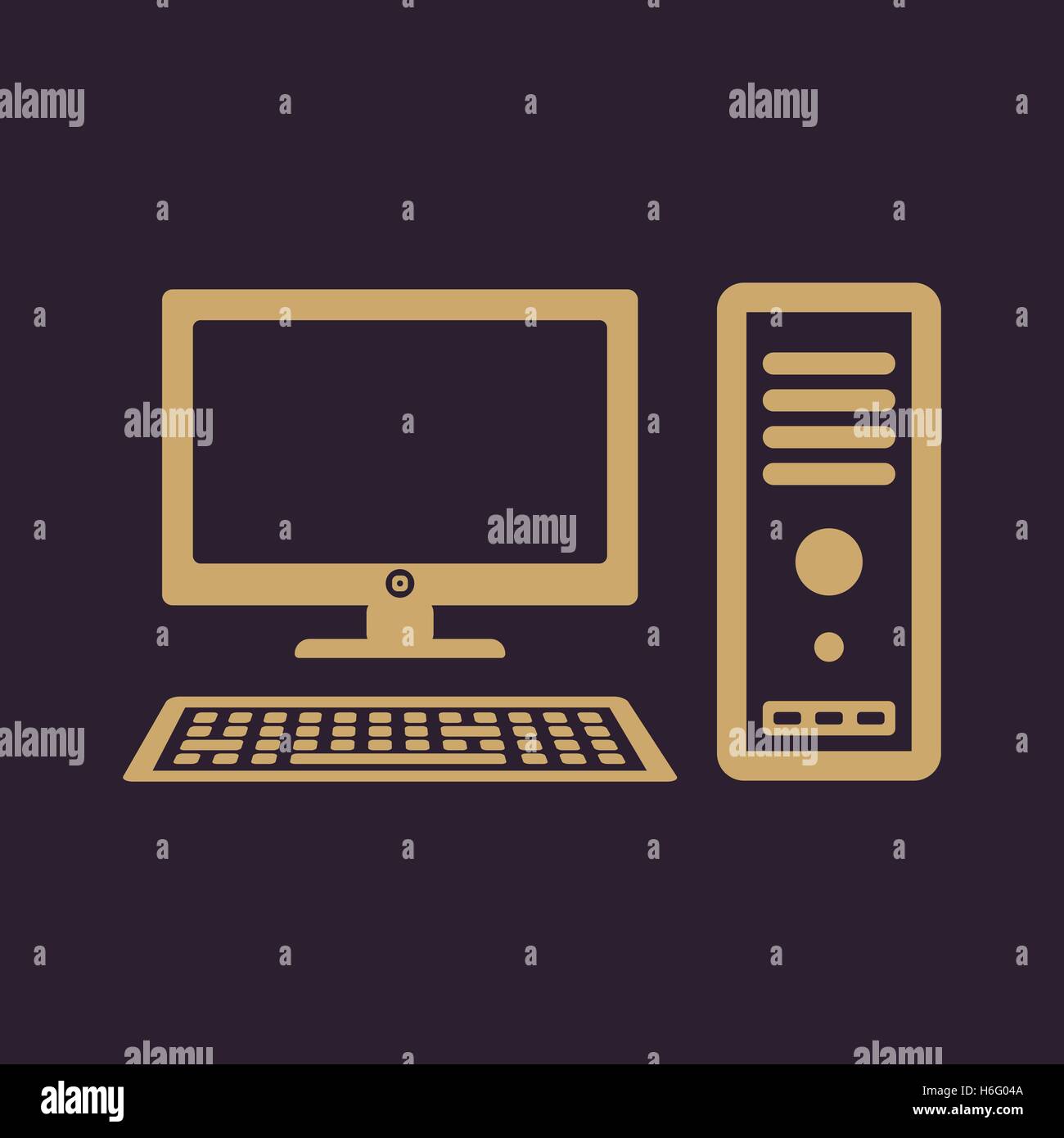 The computer icon. PC symbol. Flat Stock Vector Image & Art - Alamy
