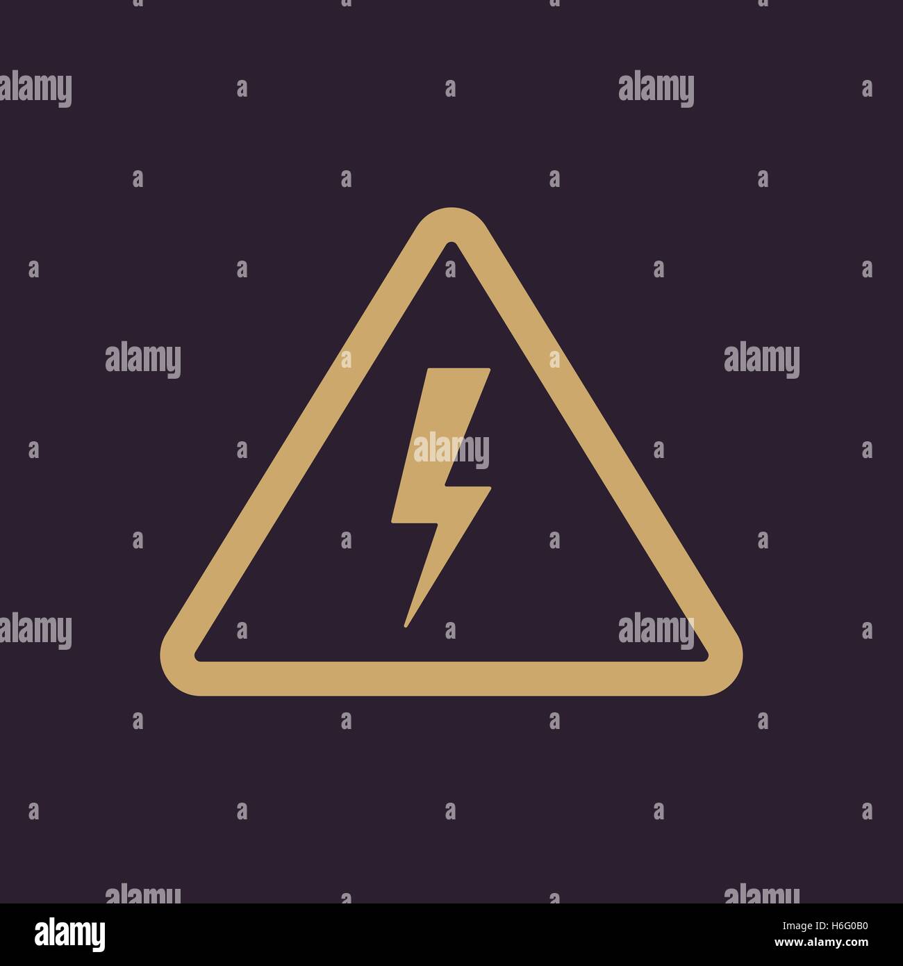 The lightning icon. Danger symbol. Flat Stock Vector Image & Art - Alamy