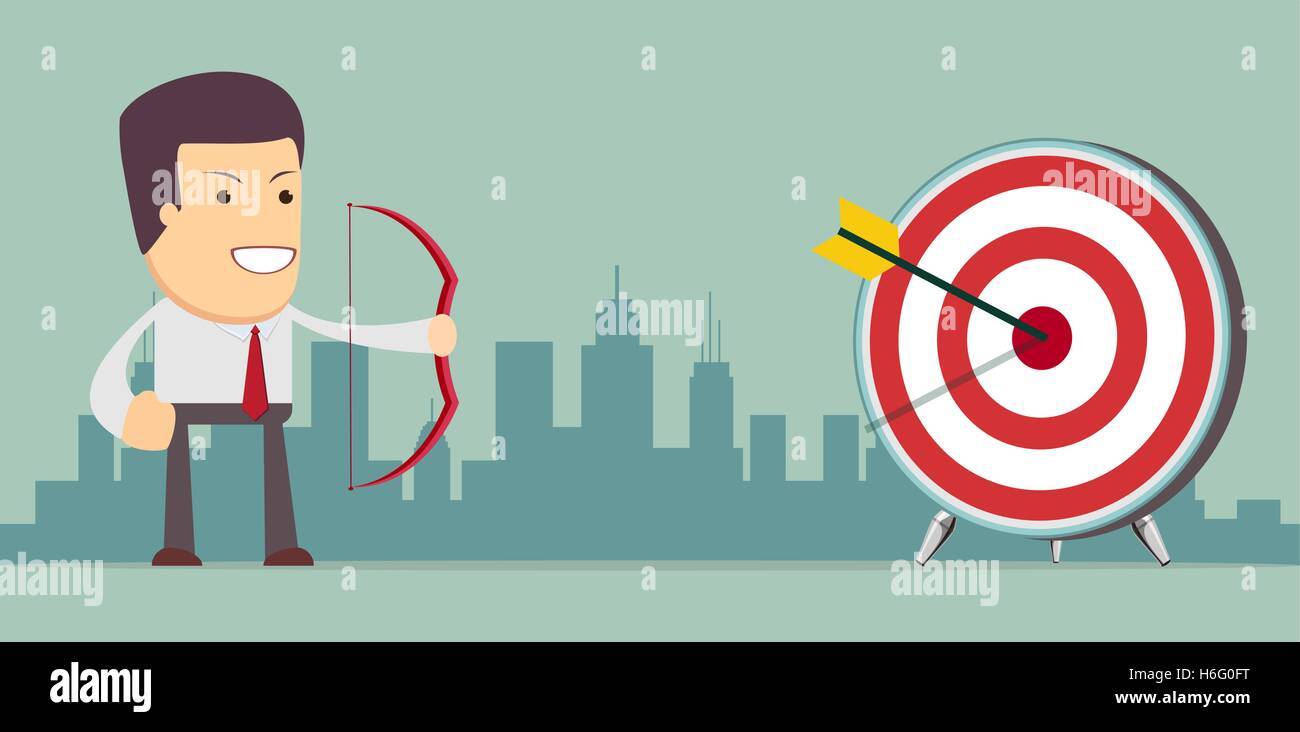 Businessman aiming target Stock Vector Image & Art - Alamy