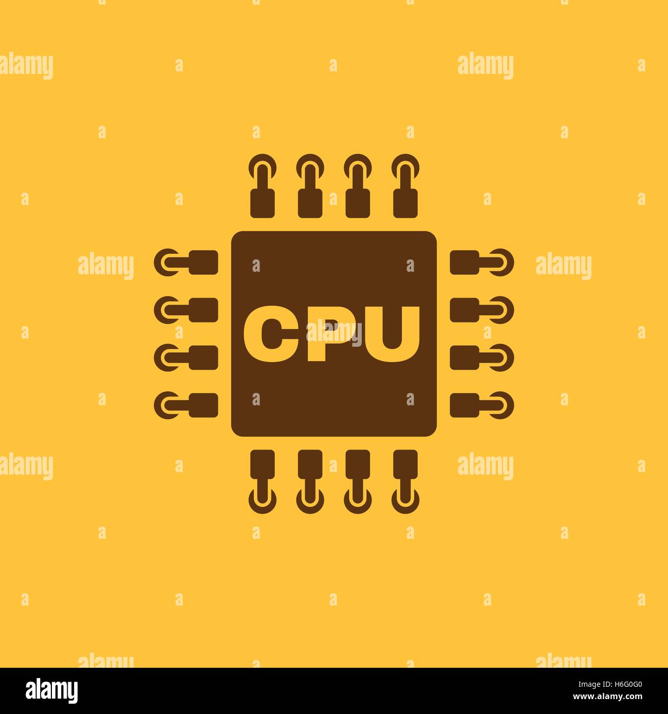 The cpu icon. Microprocessor and processor symbol. Flat Vector ...