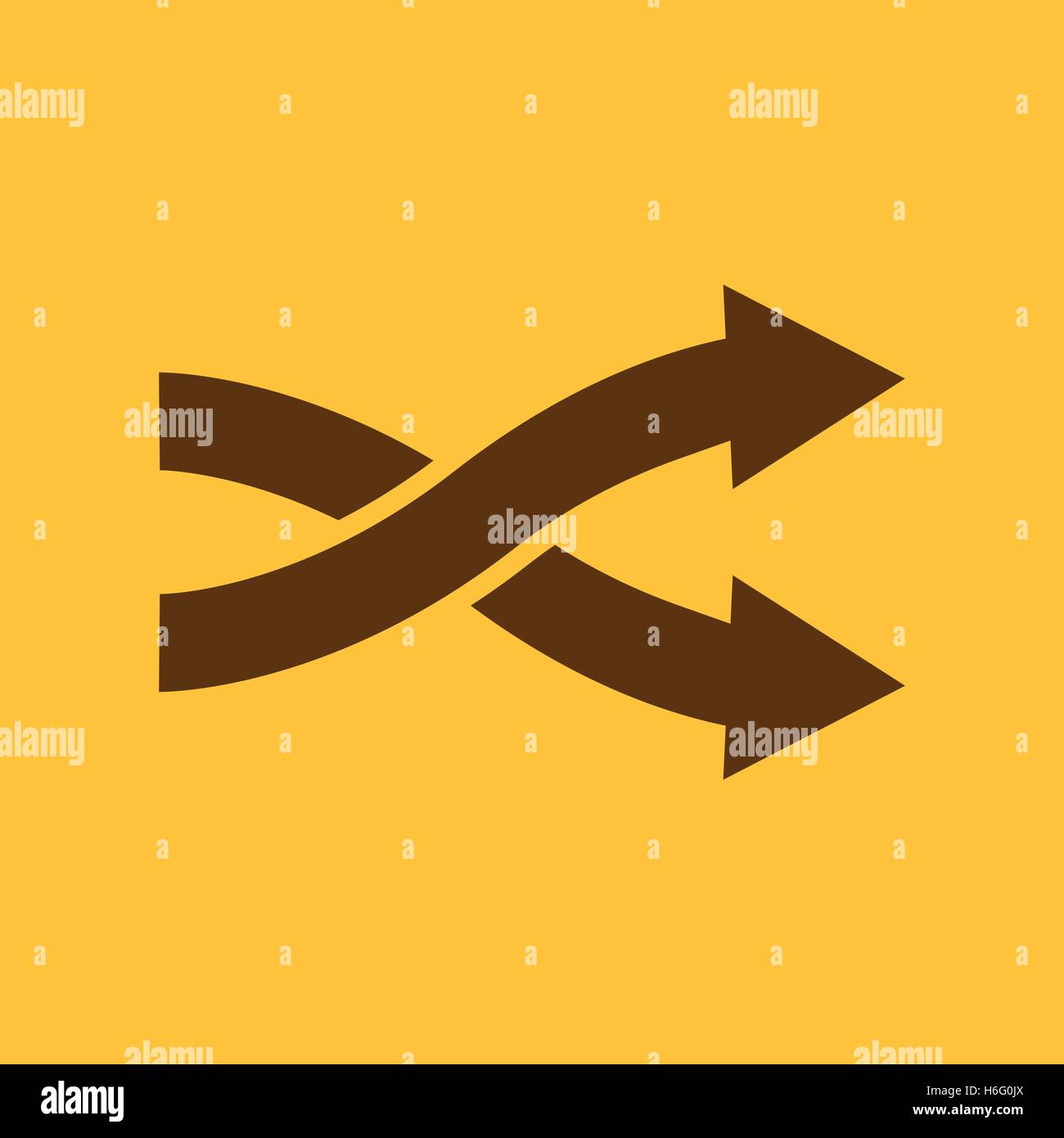 The intersecting arrows icon. Exchange and turn, cross symbol. Flat ...