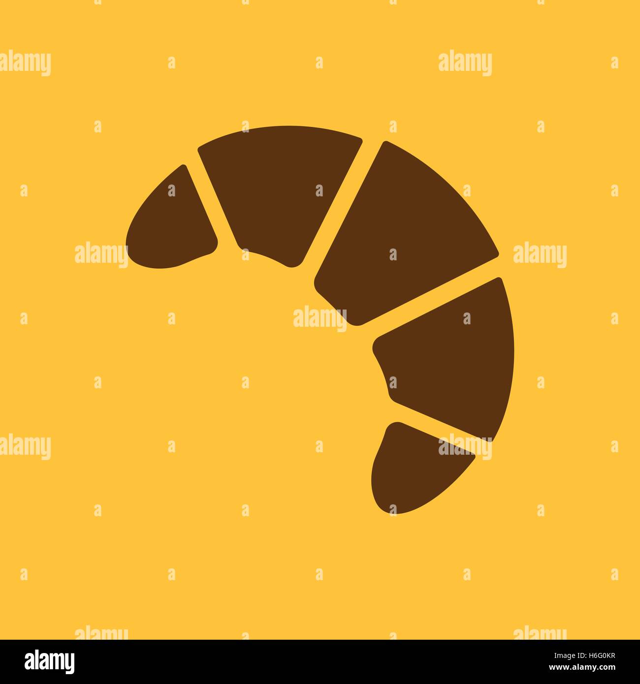 The croissant icon. Breakfast and dessert, bakery symbol. Flat Vector ...