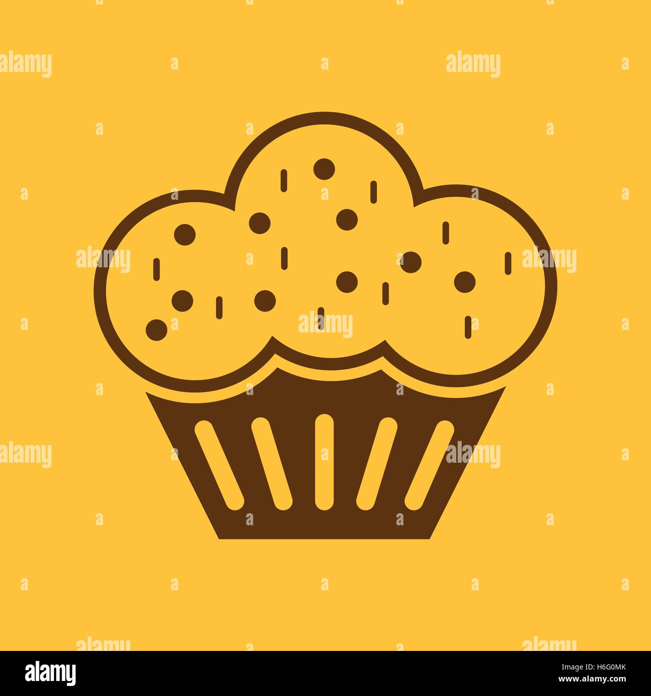 The Muffin Icon Dessert And Baked Cake Bakery Symbol Flat Vector