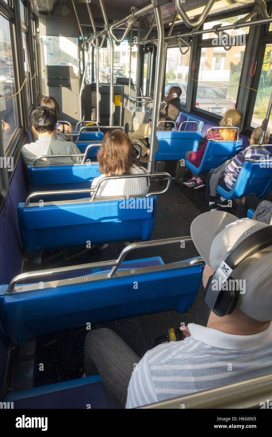 Riding the bus in Brooklyn, NY Stock Photo - Alamy