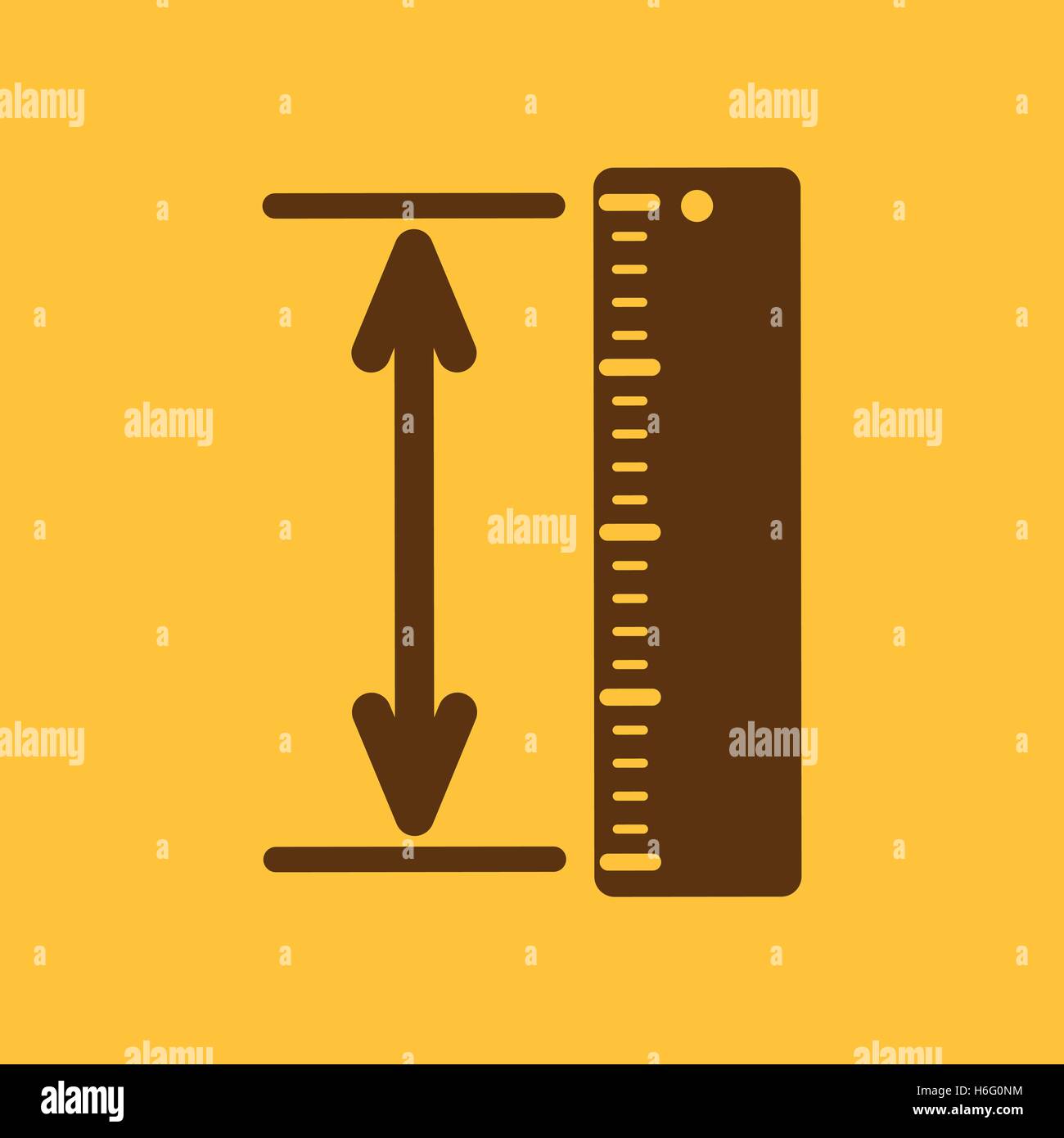 The measuring height and length icon. Ruler, straightedge, scale symbol ...