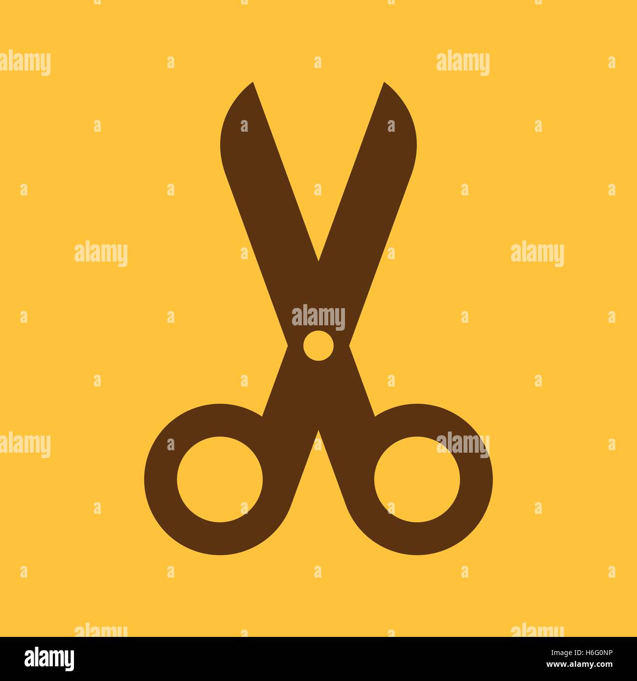 The scissors icon. Shears and clippers, cut off symbol. Flat Vector ...