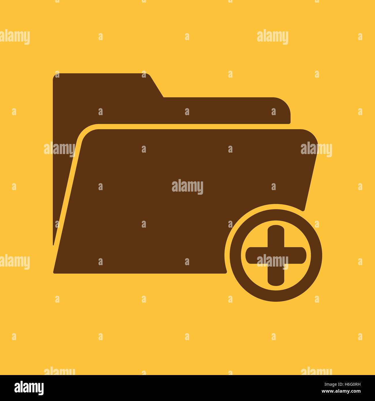 The add to folder icon. Data and directory, archive, storage symbol ...