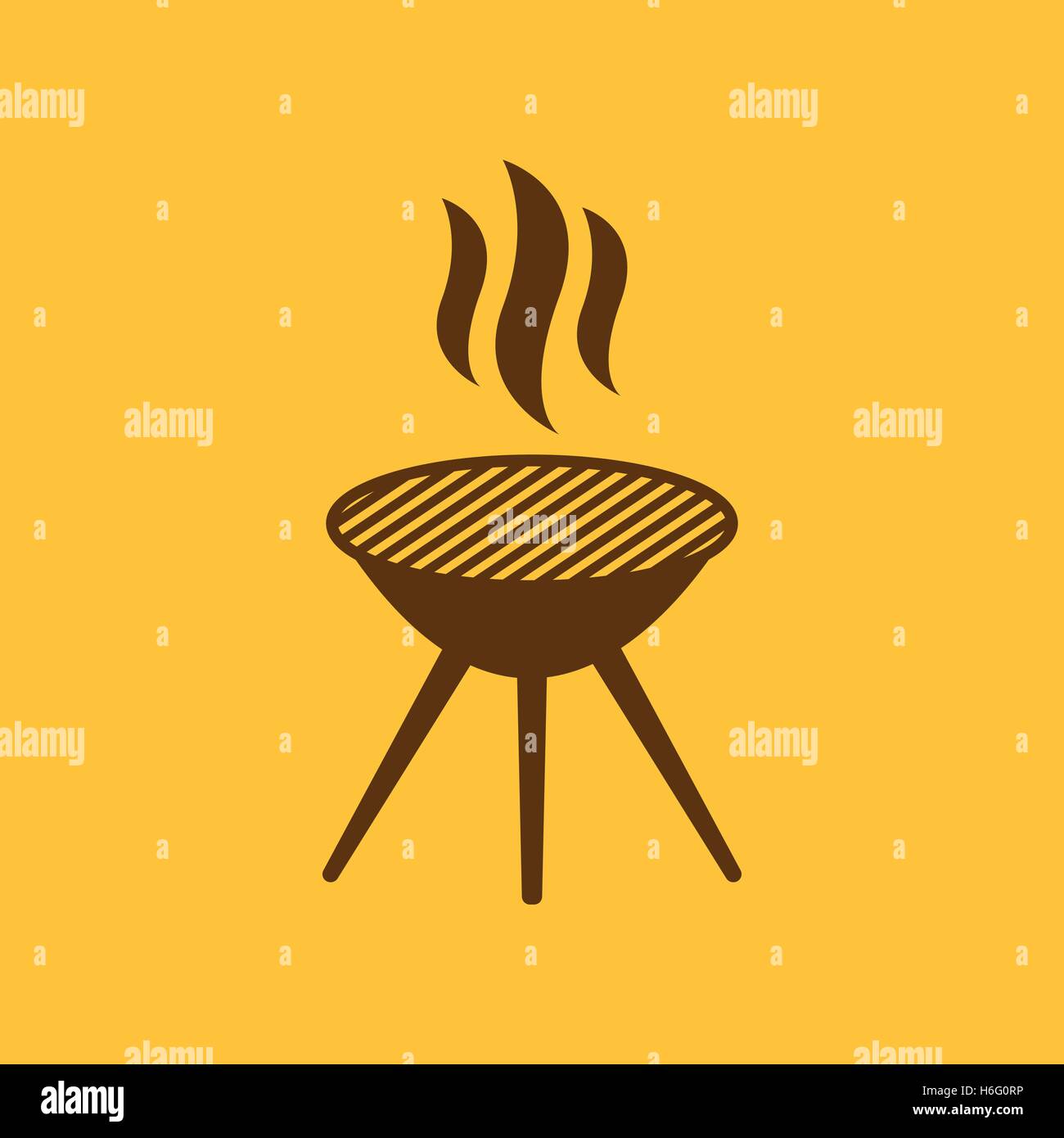 The grill icon. Barbecue and picnic, barbeque symbol. Flat Vector ...