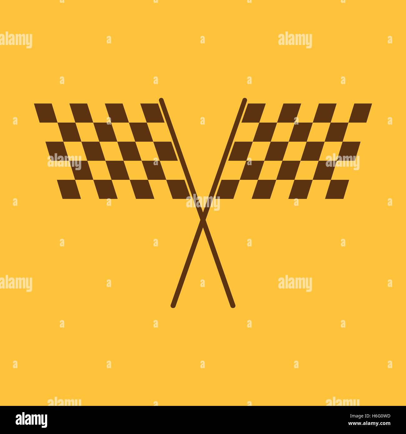 The checkered flag icon. Finish and start, winner symbol. Flat Vector illustration Stock Vector ...