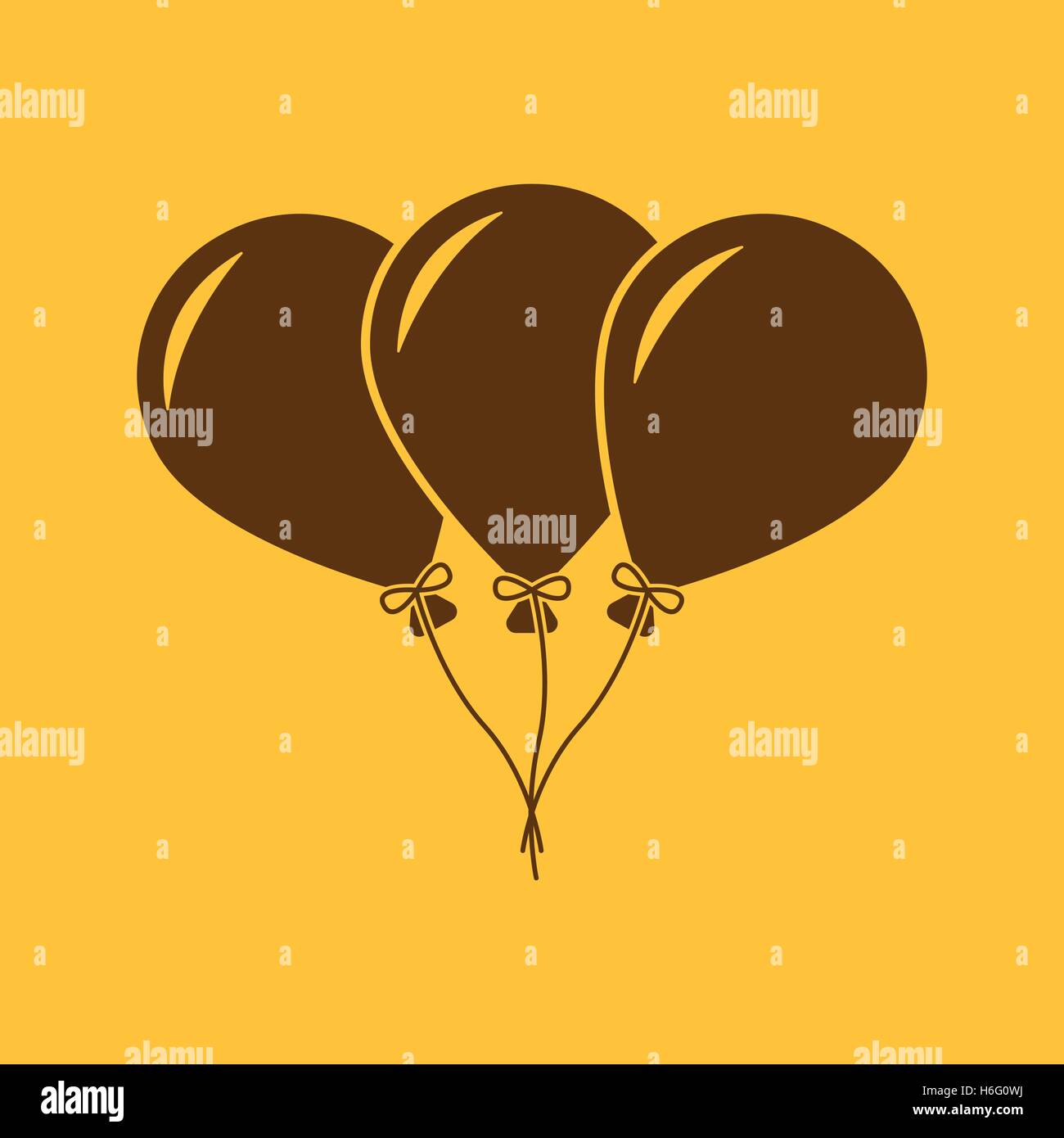 The balloons icon. Fun and celebration, birthday symbol. Flat Vector ...