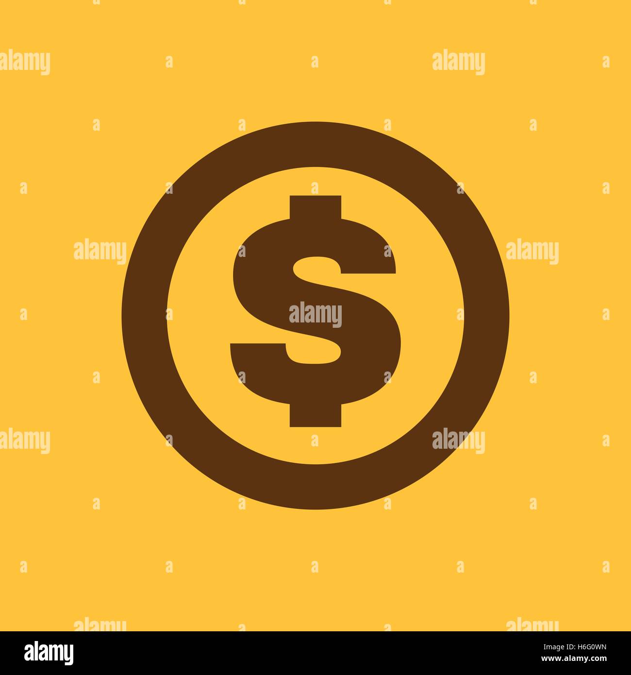 The dollar icon. Cash and money, wealth, payment symbol. Flat Vector ...