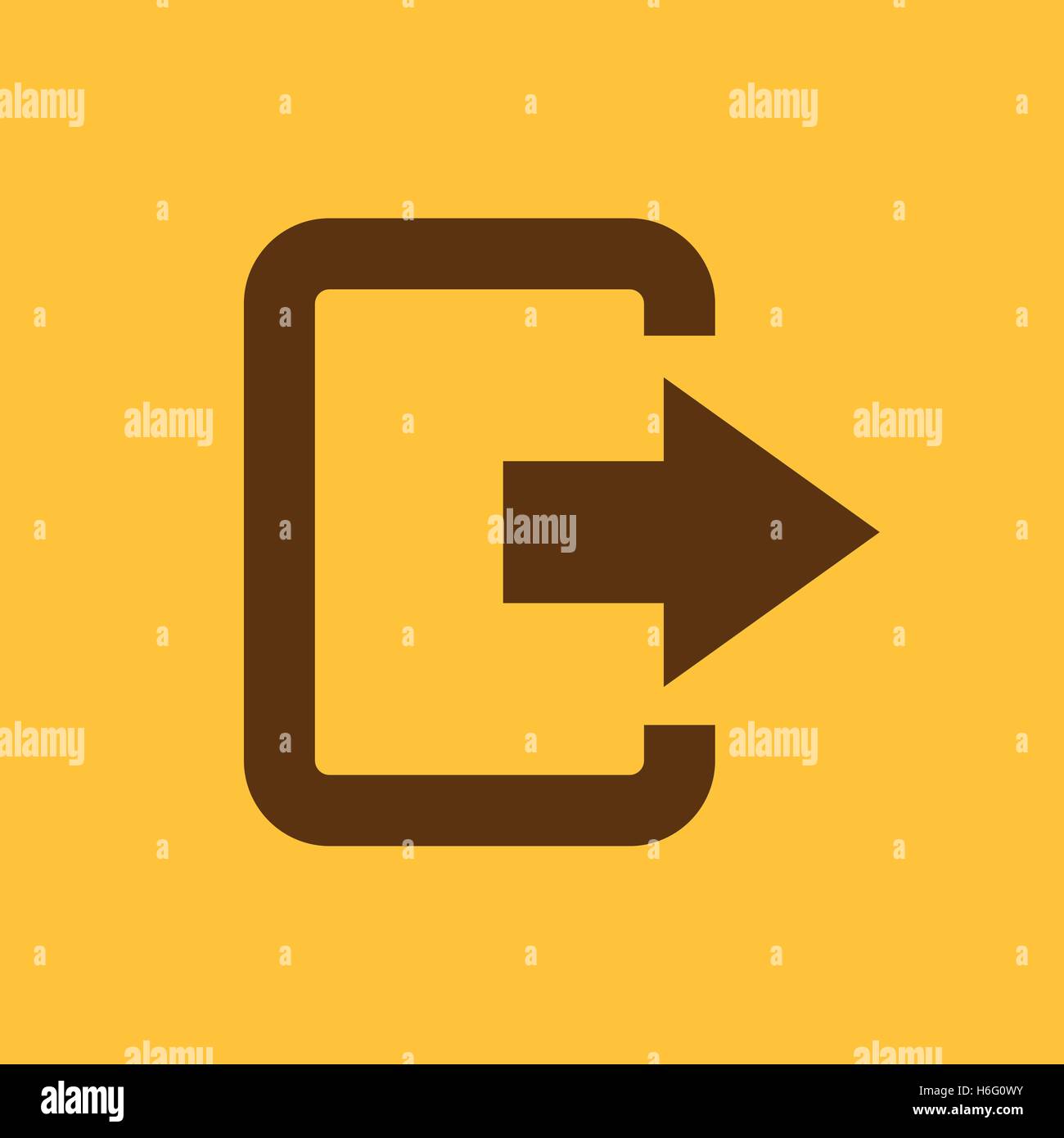 The exit bag icon. Logout and output, outlet, out symbol. Flat Vector ...