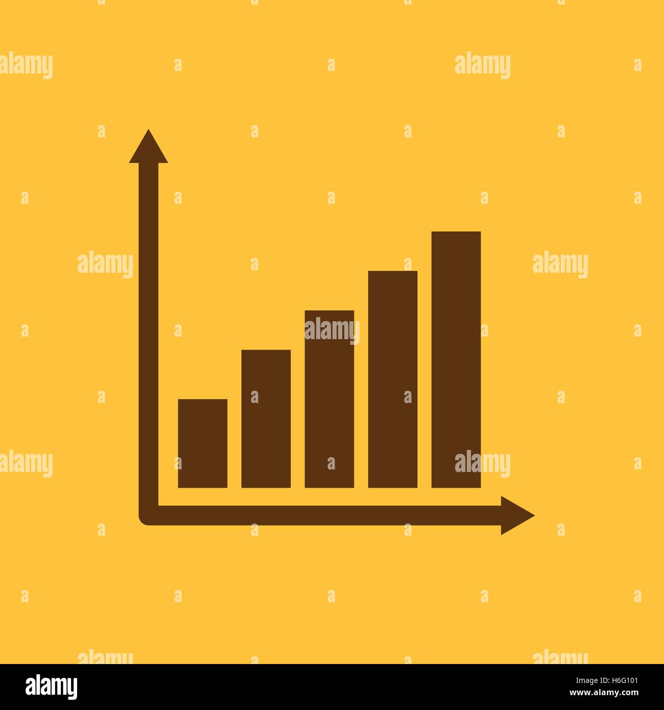 The growing graph icon. Growth and up symbol. Flat Vector illustration ...