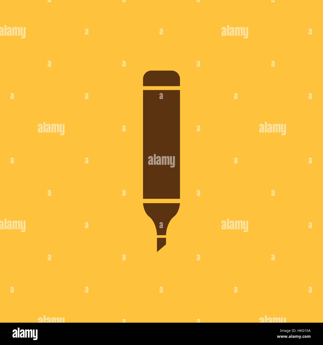 The marker icon. Pen and pencil, highlighter symbol. Flat Vector ...