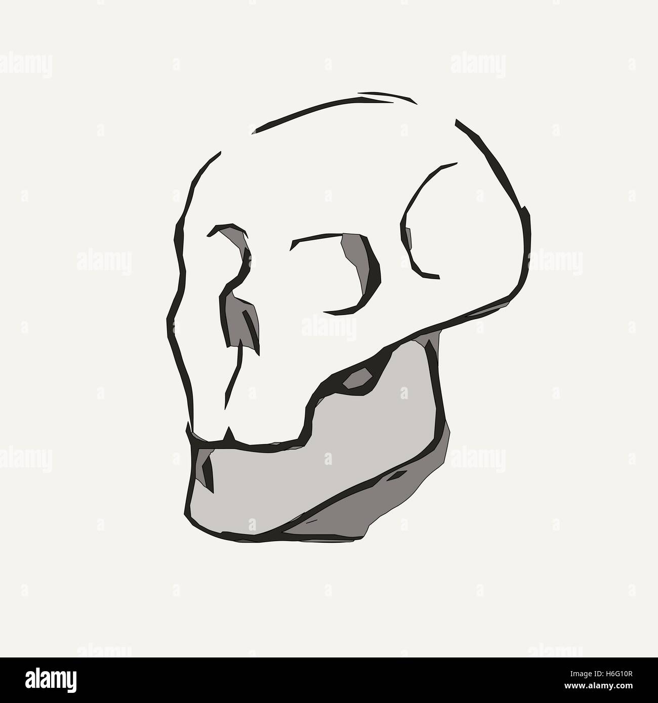 Hand Drawn cartoon Skull. Vector Illustration eps10 Stock Vector Image ...
