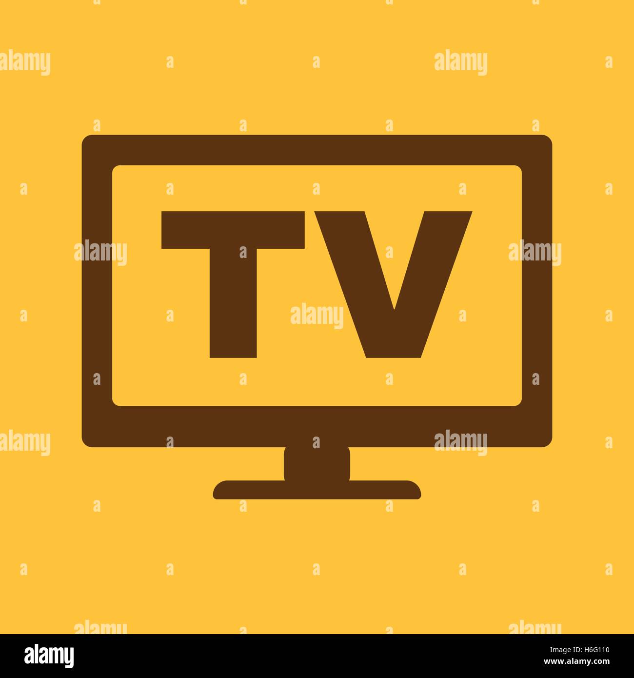 The tv icon. Television and telly, telecasting, broadcast symbol. Flat ...