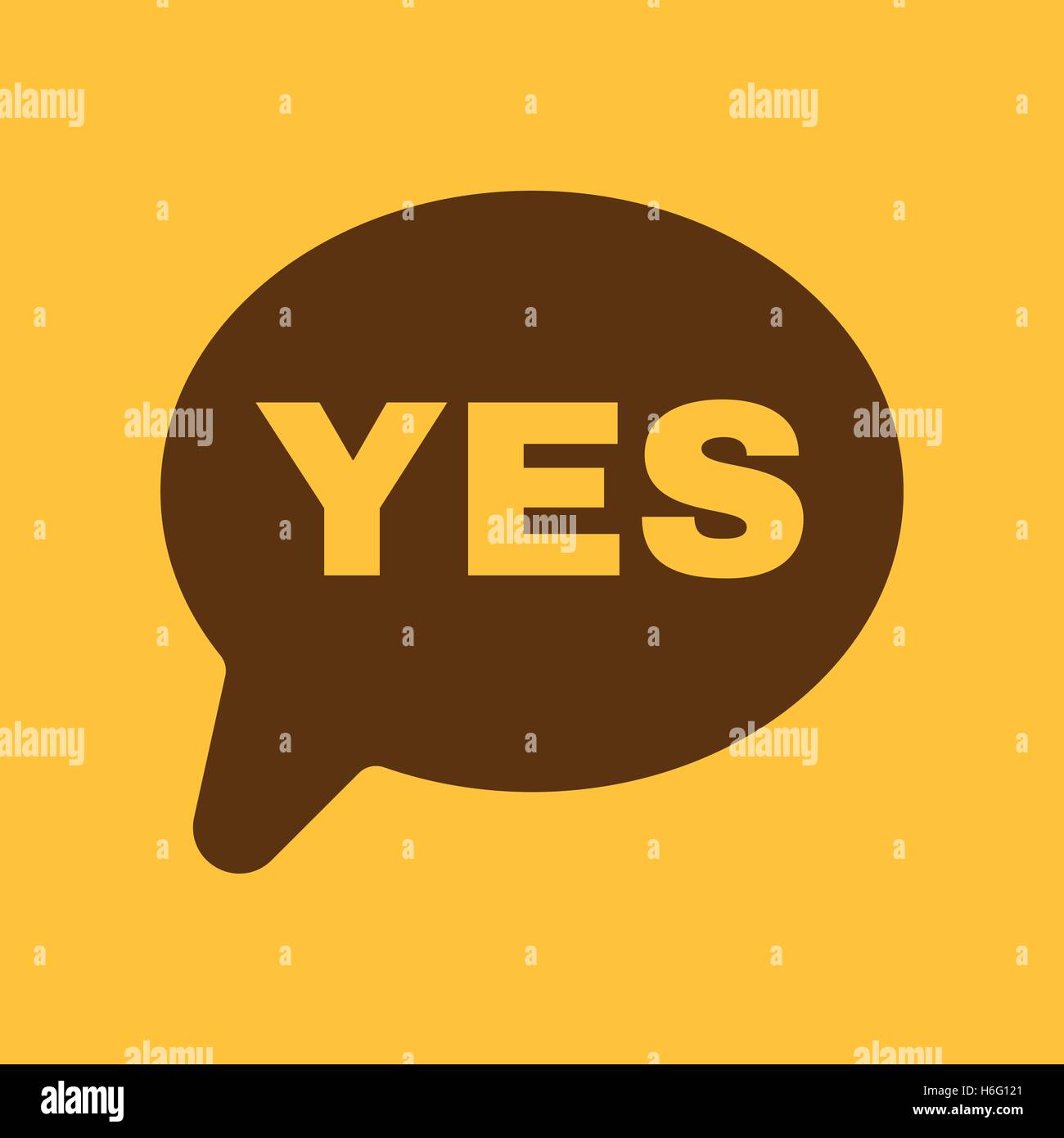 The YES speech bubble icon. Social network and web communicate symbol ...