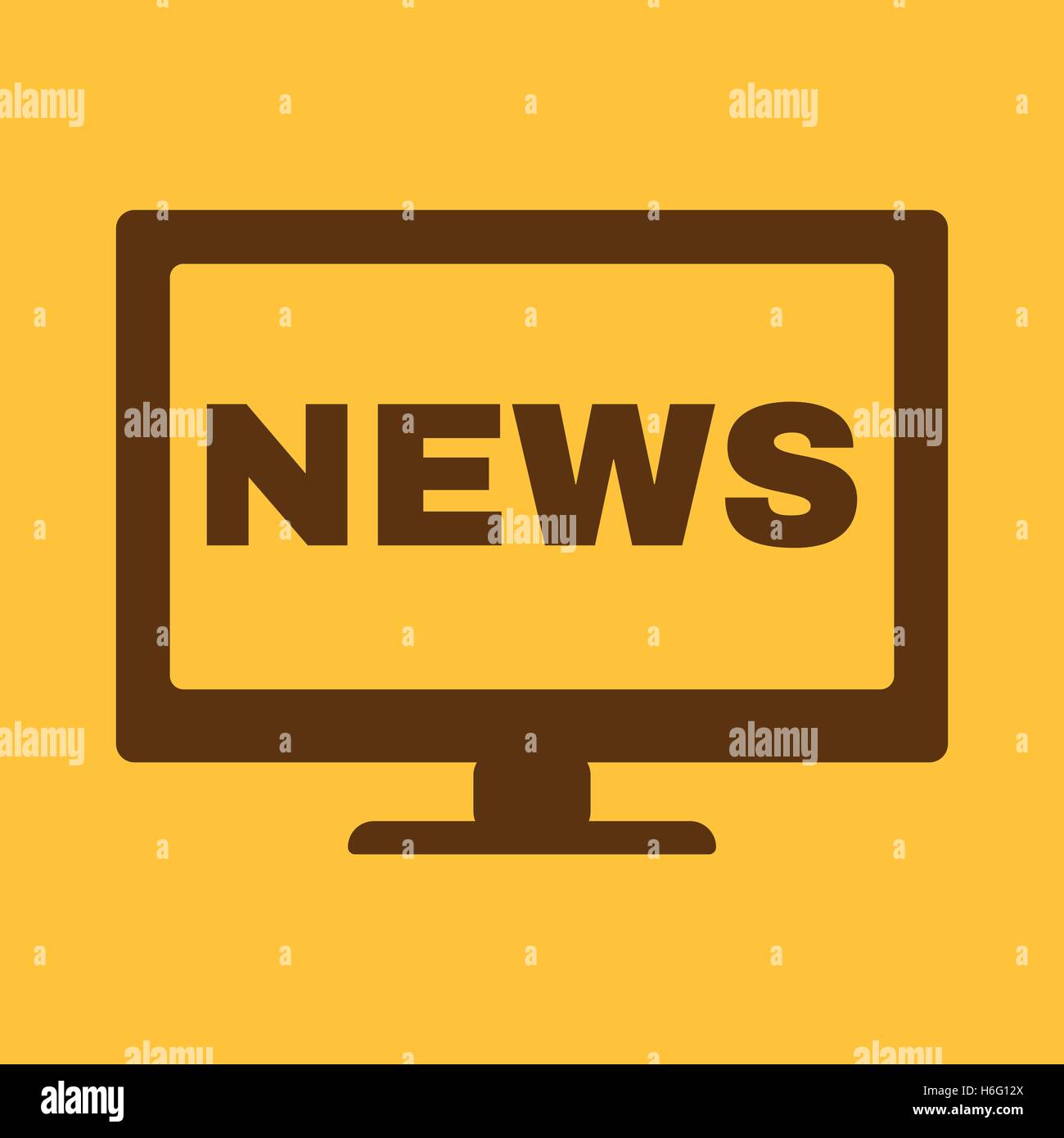 The tv news icon. Television and telly, telecasting, broadcast symbol ...