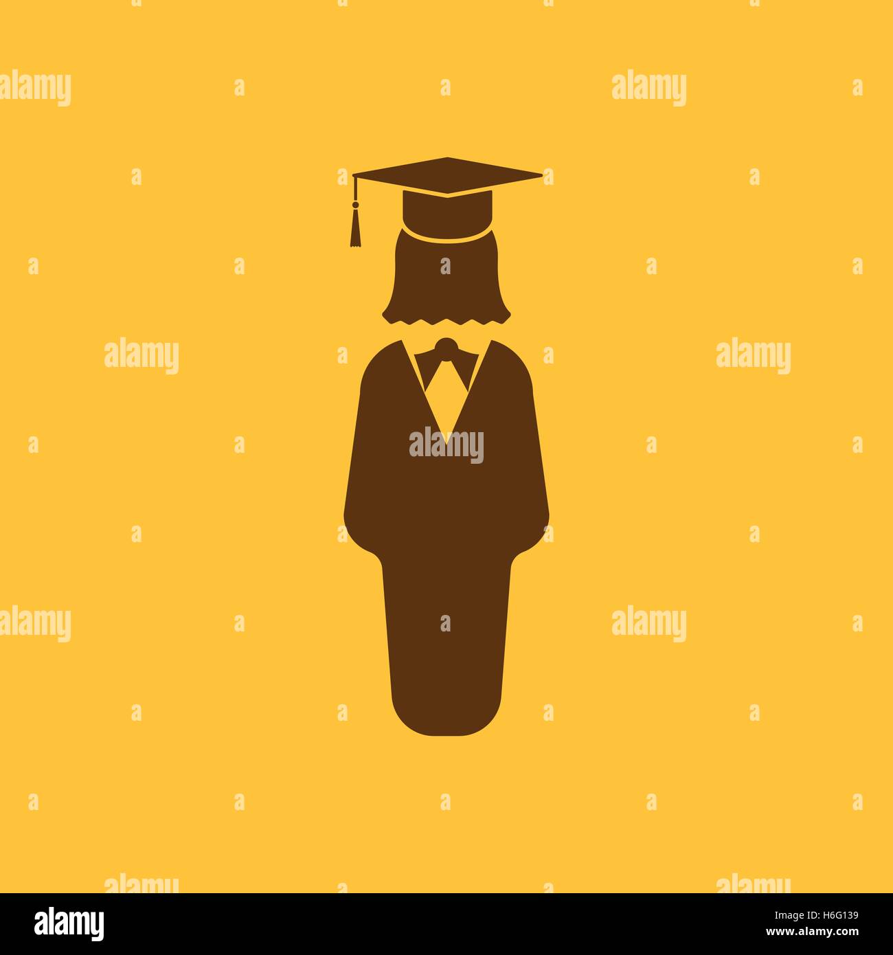 The student girl icon. School and academy, college, education symbol ...