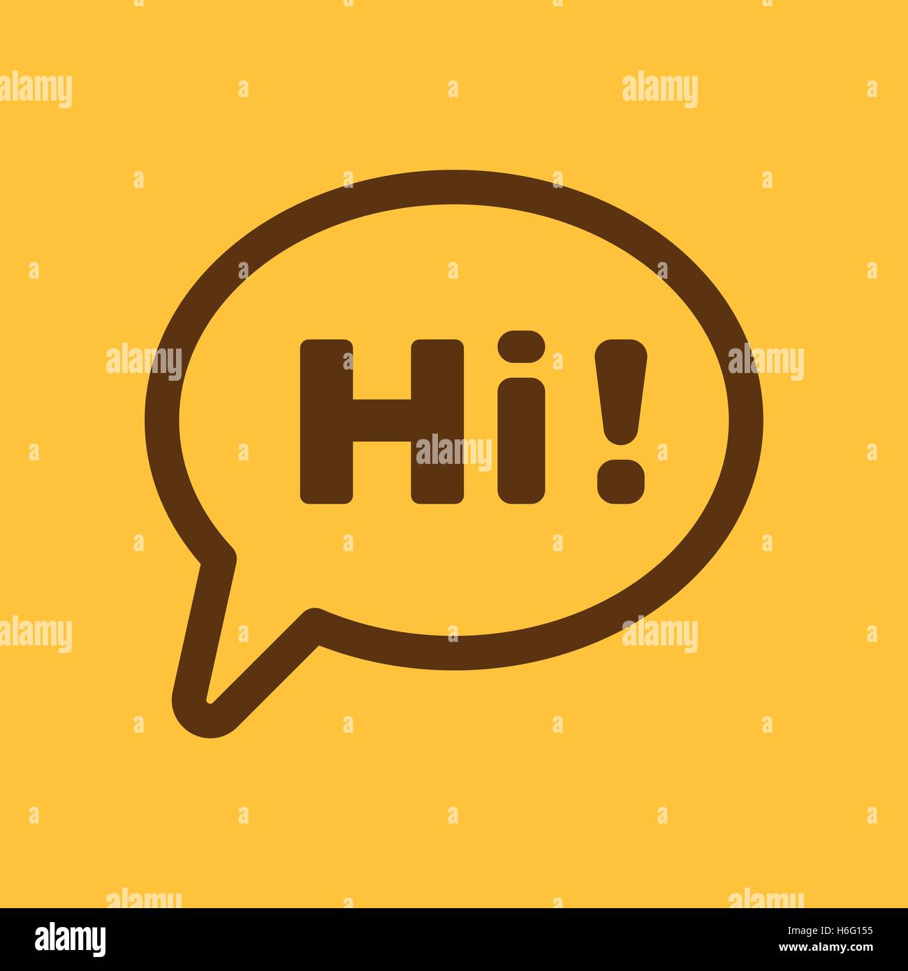 The hi icon. Greet and hello symbol. Flat Vector illustration Stock ...