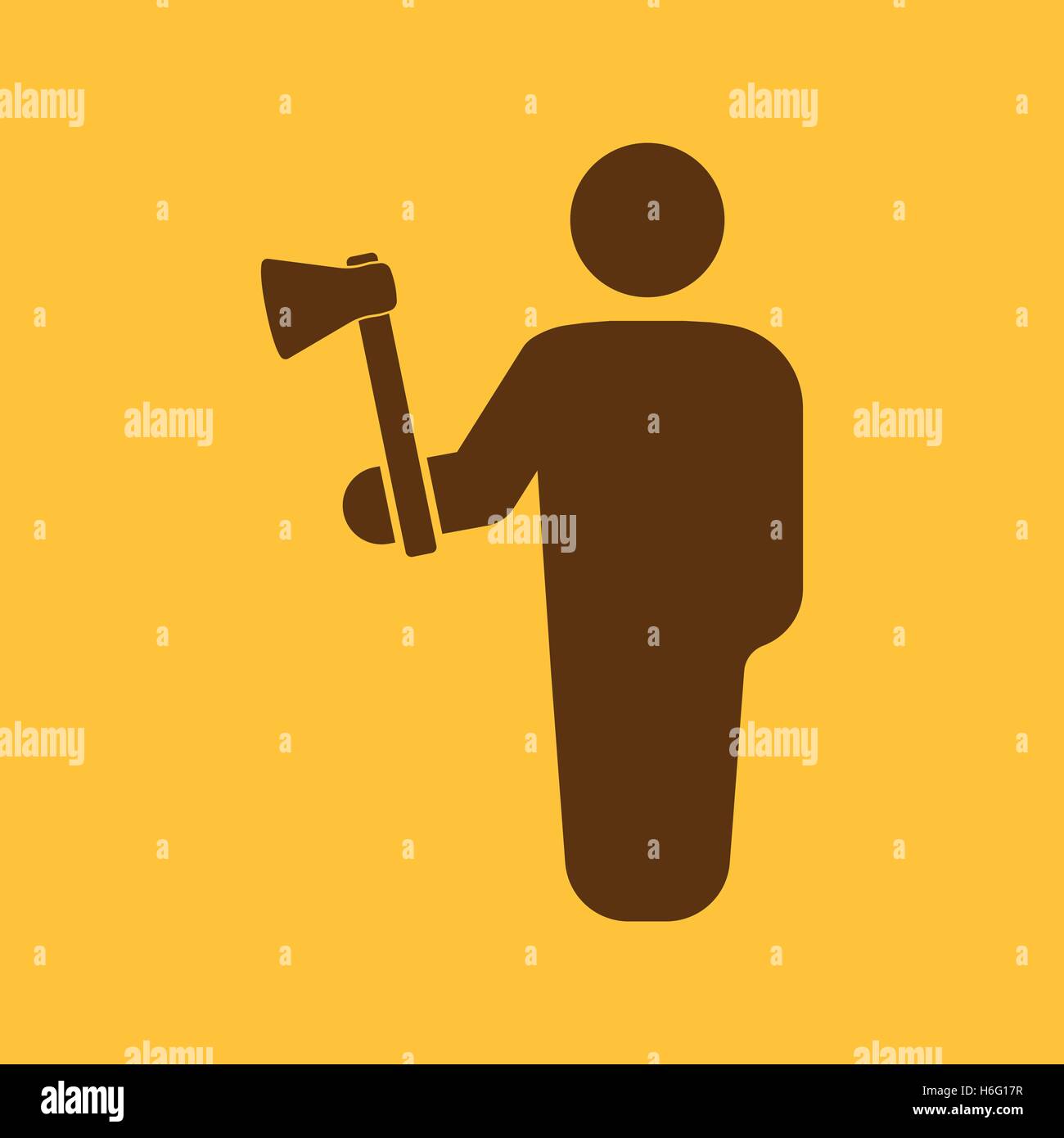 The lumberjack avatar icon. Forester and woodcutter, craftsman symbol ...