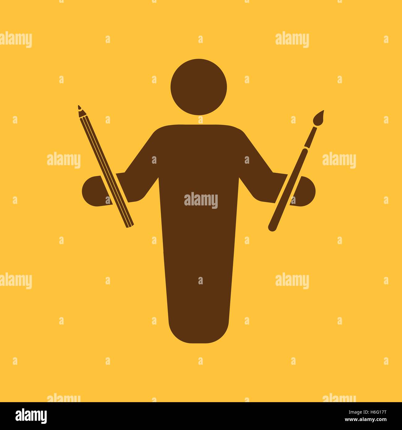 The painter avatar icon. Artist and craftsman symbol. Flat Vector ...