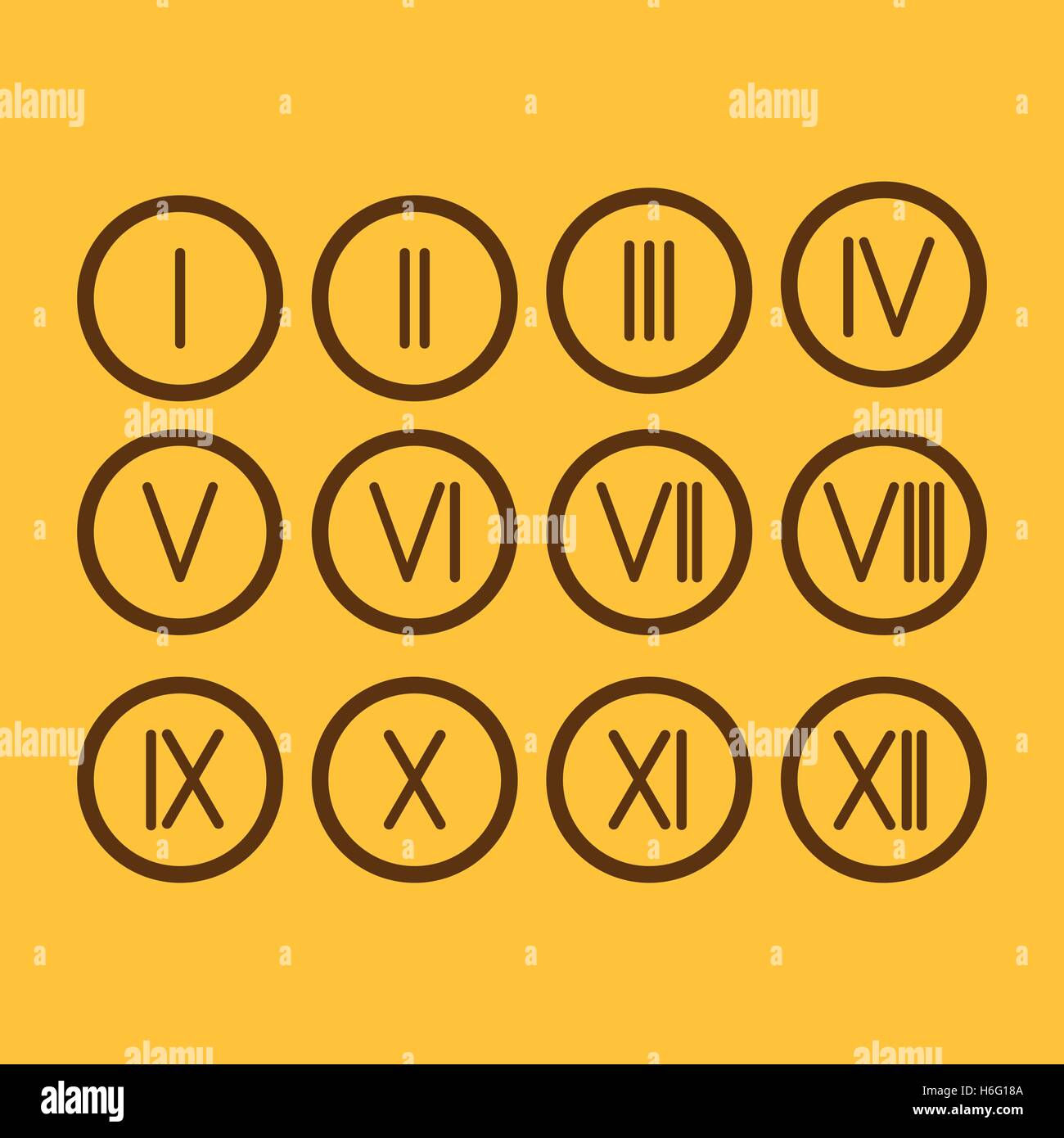The set Roman numerals 1-12 icon. vector Stock Vector Image & Art - Alamy