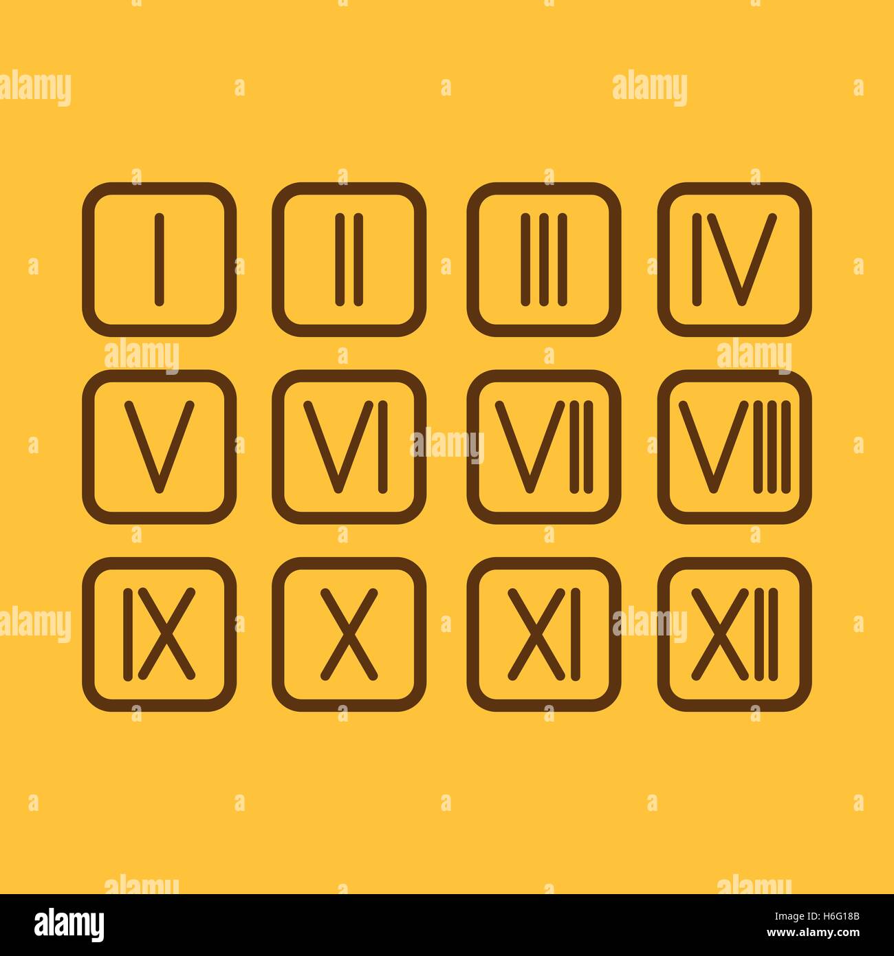 The set Roman numerals 1-12 icon. vector Stock Vector Image & Art - Alamy
