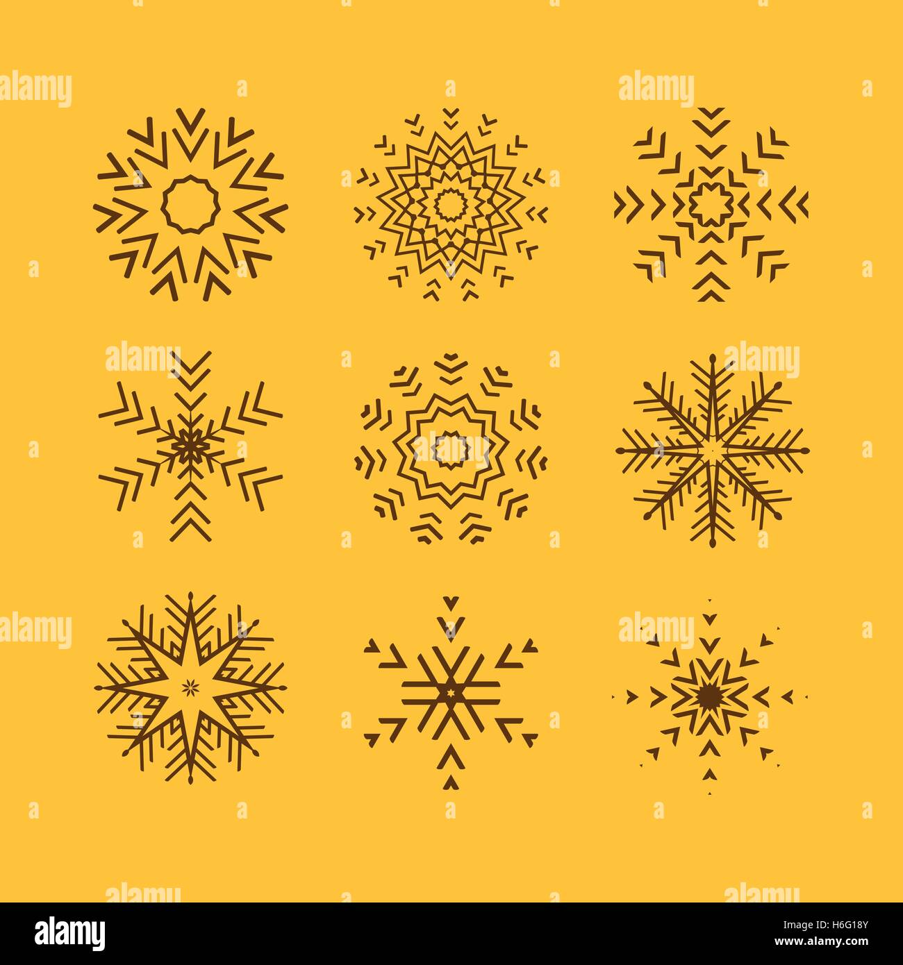 The Set of 9 vector abstract snowflakes Stock Vector Image & Art - Alamy