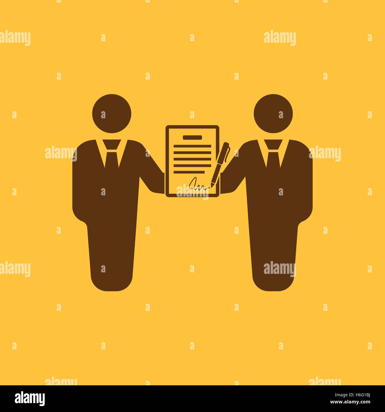 The contract icon. Agreement and signature, pact, partnership ...