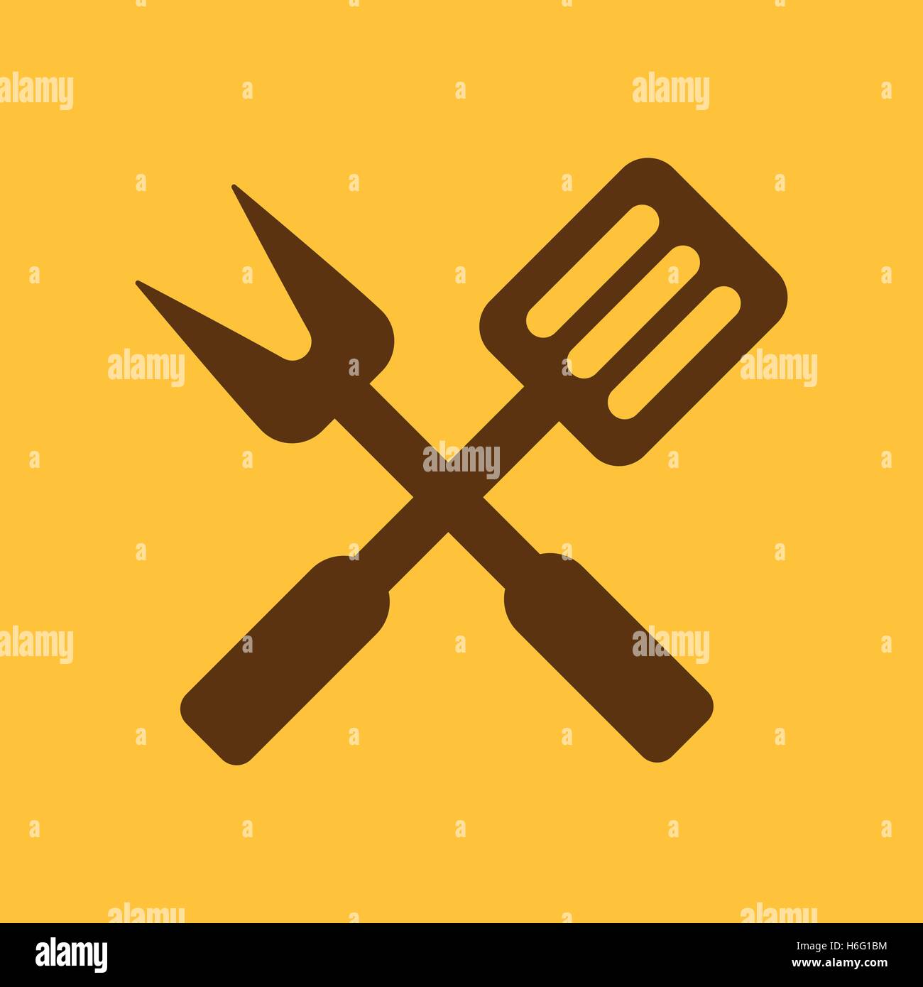 The bbq icon. Barbecue and kitchen, cook symbol. Flat Vector ...