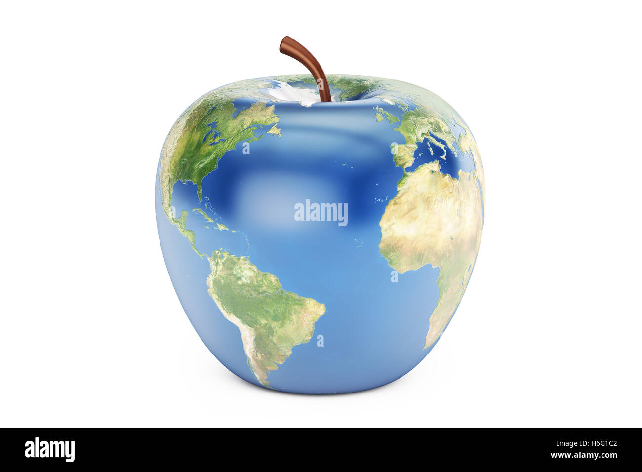 Apple earth, 3D rendering isolated on white background Stock Photo - Alamy