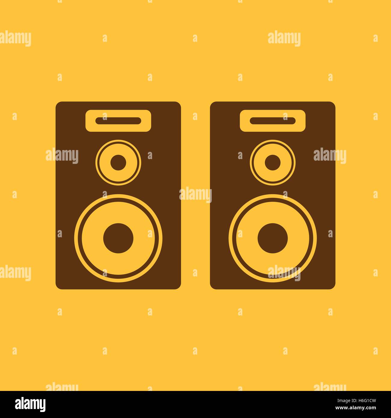 The audio icon. Speaker and music, sound, stereo symbol. Flat Vector ...
