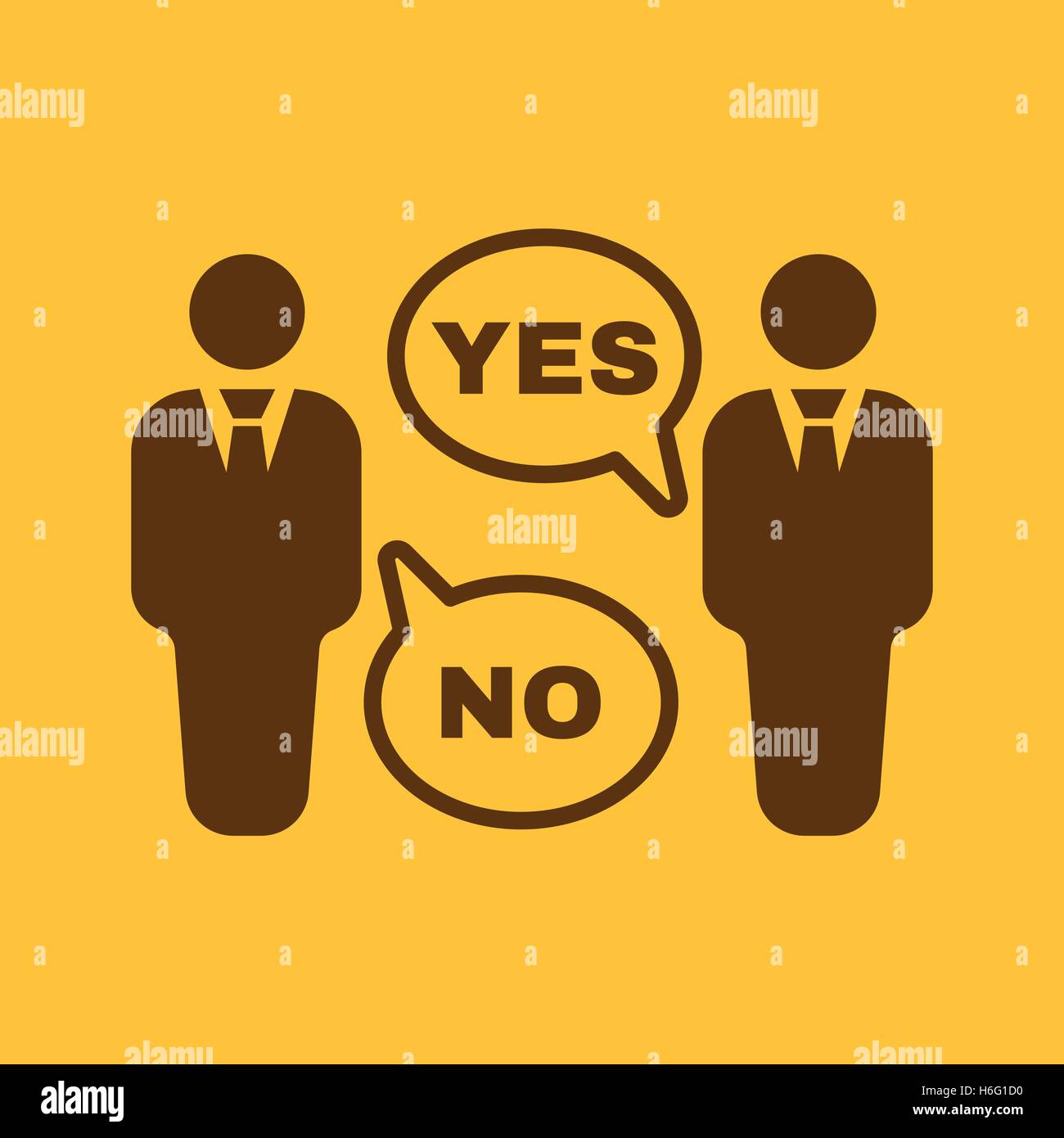 The dispute icon. Dialog and negotiation, discussion symbol. Flat ...