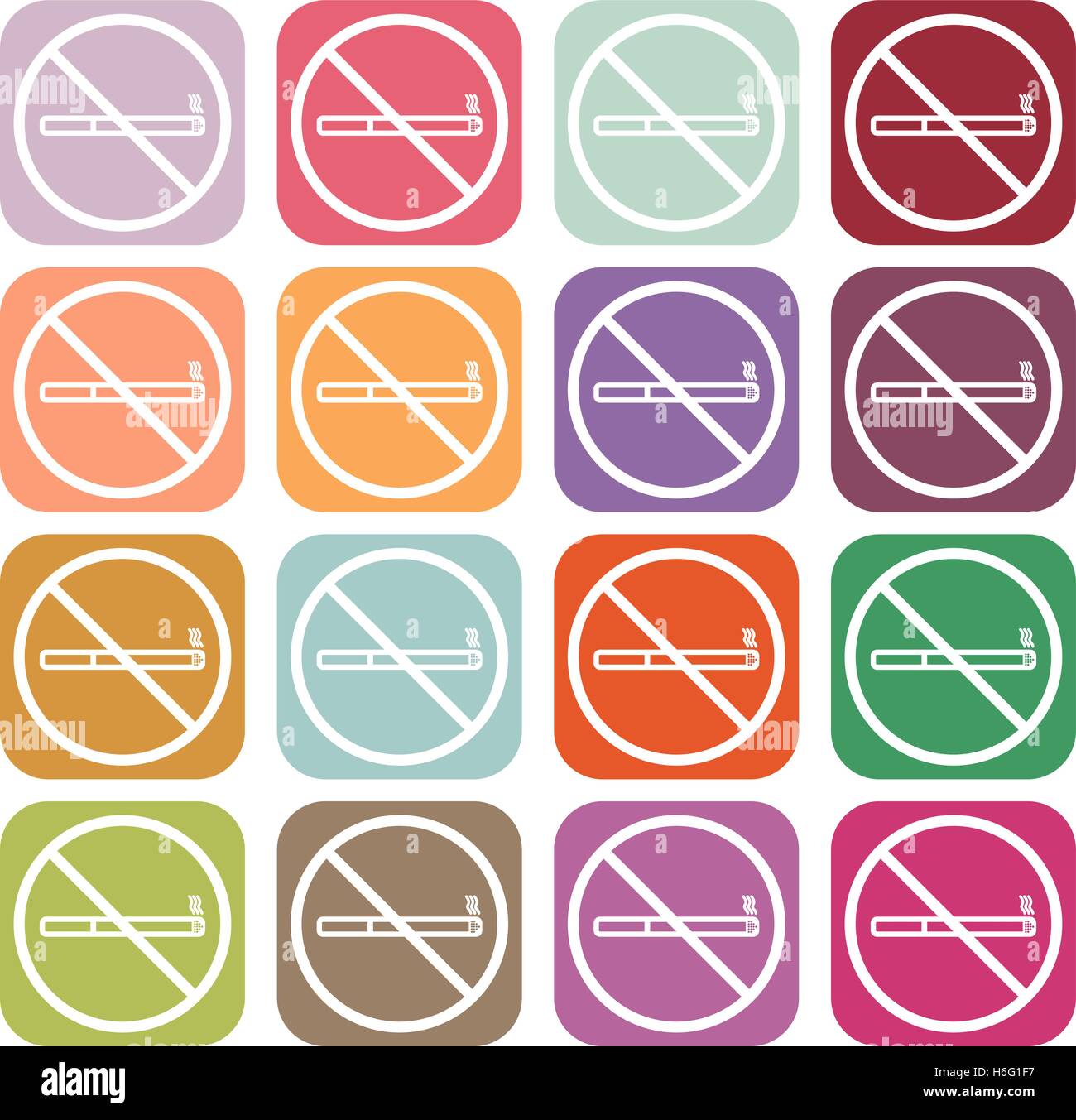 No smoke icon. Stop smoking symbol. Vector. Icon for public places. Set ...