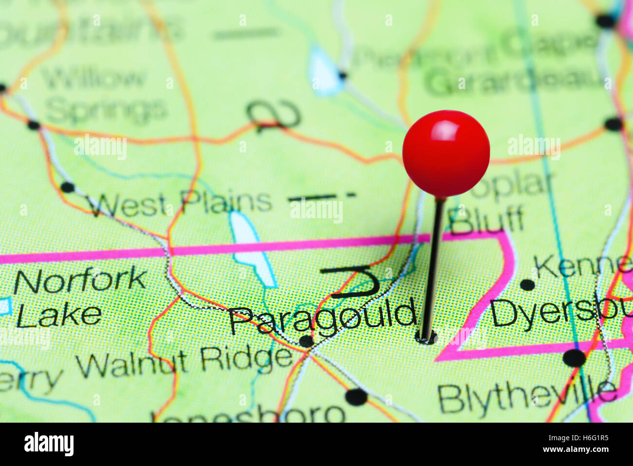Paragould on a map hi-res stock photography and images - Alamy