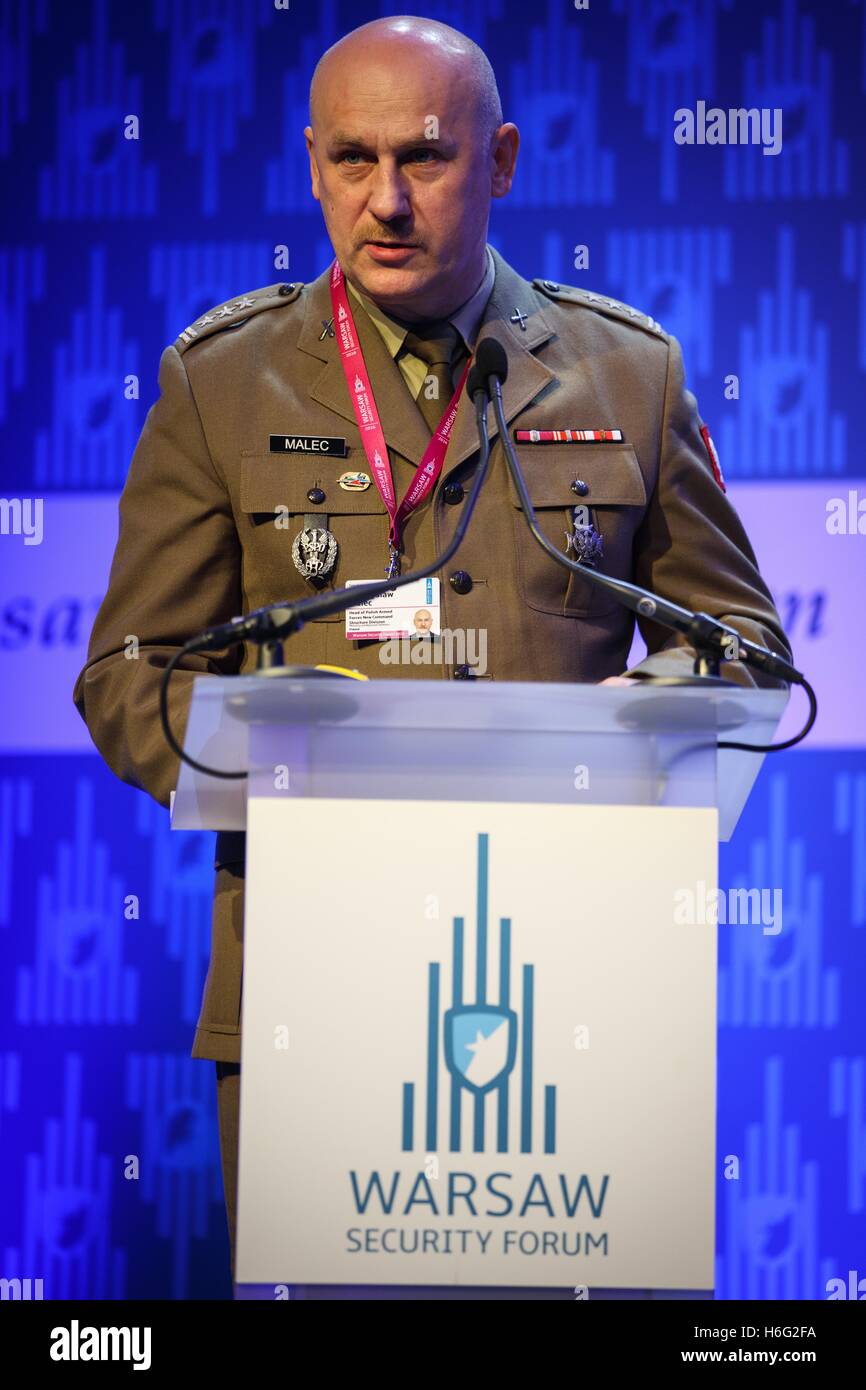 Colonnel Mieczyslaw Malec at Warsaw Security Forum on October 26, 2016 ...