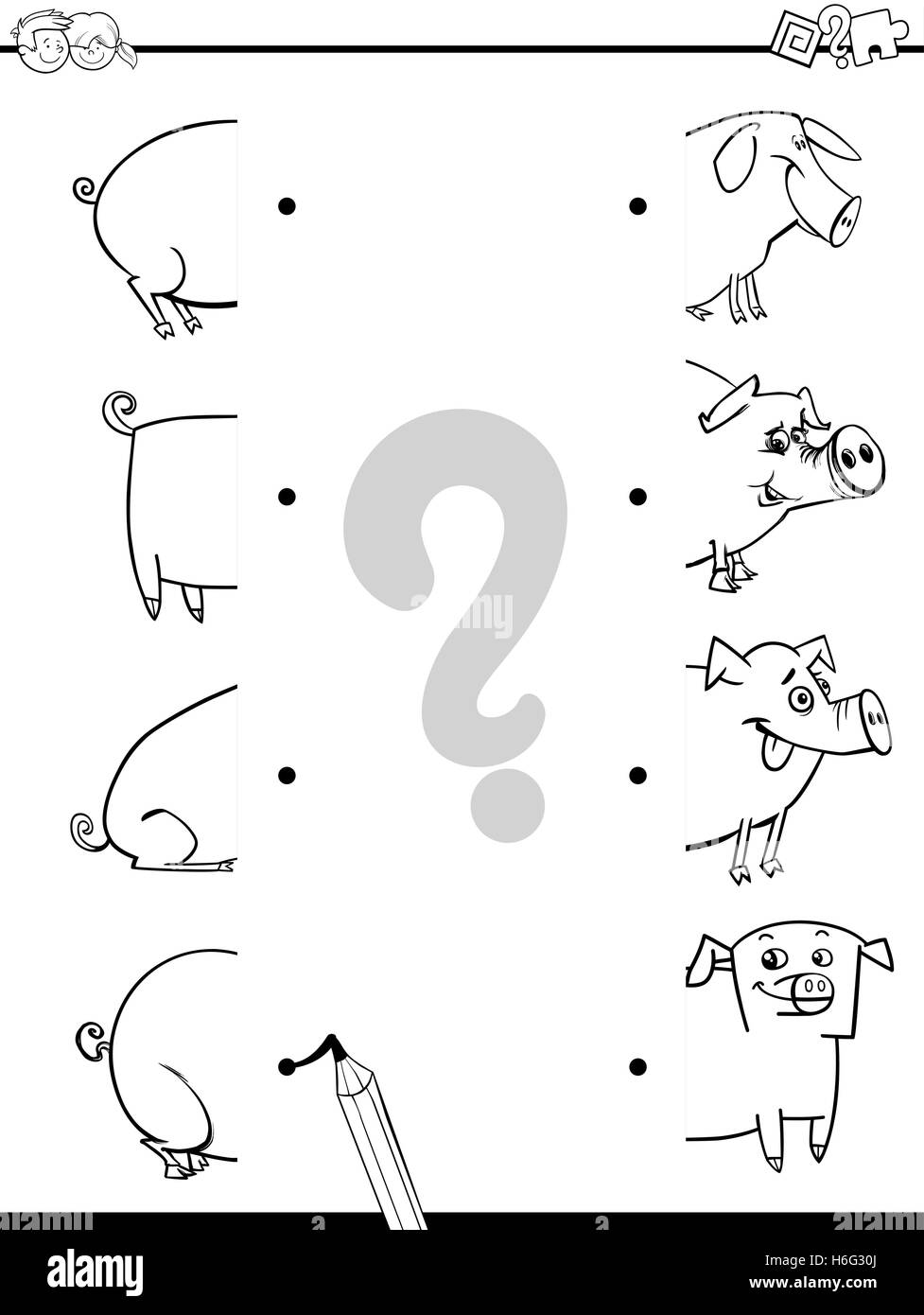 Pig coloring page hi-res stock photography and images - Alamy