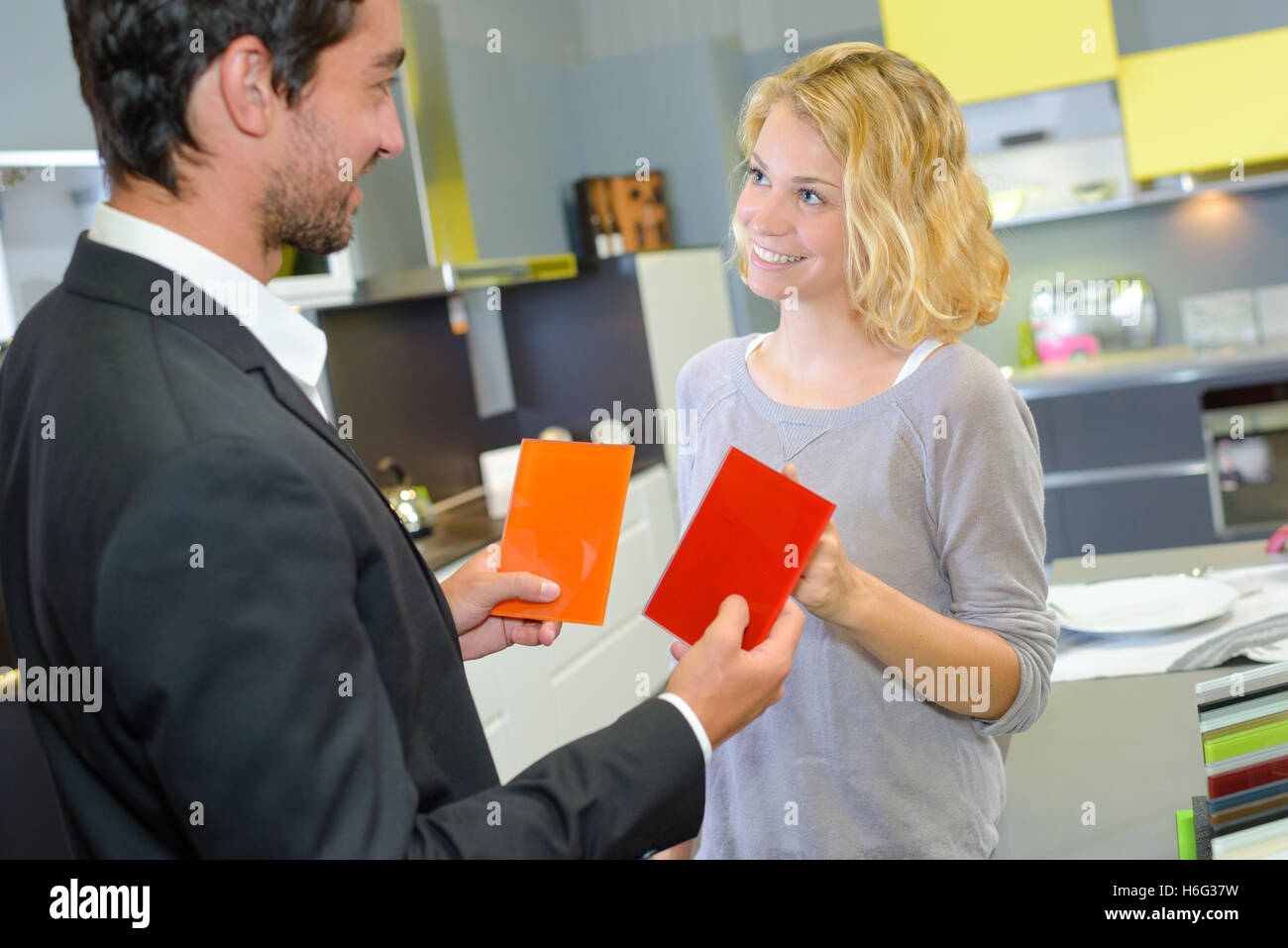 looking at colour schemes Stock Photo - Alamy