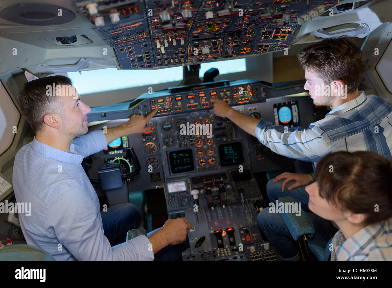 learning the cockpit panel Stock Photo - Alamy