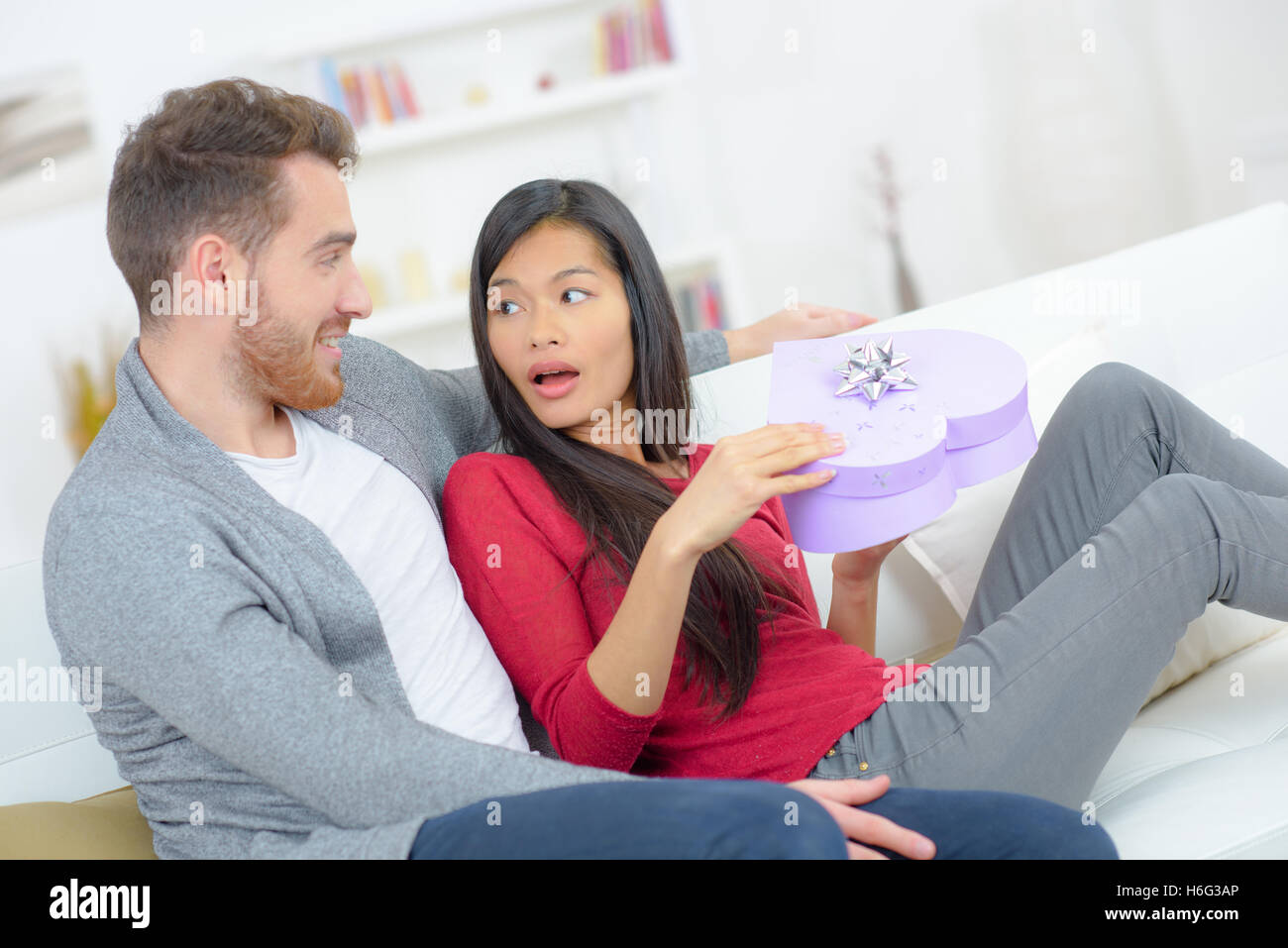 Surprise romantic gift Stock Photo - Alamy