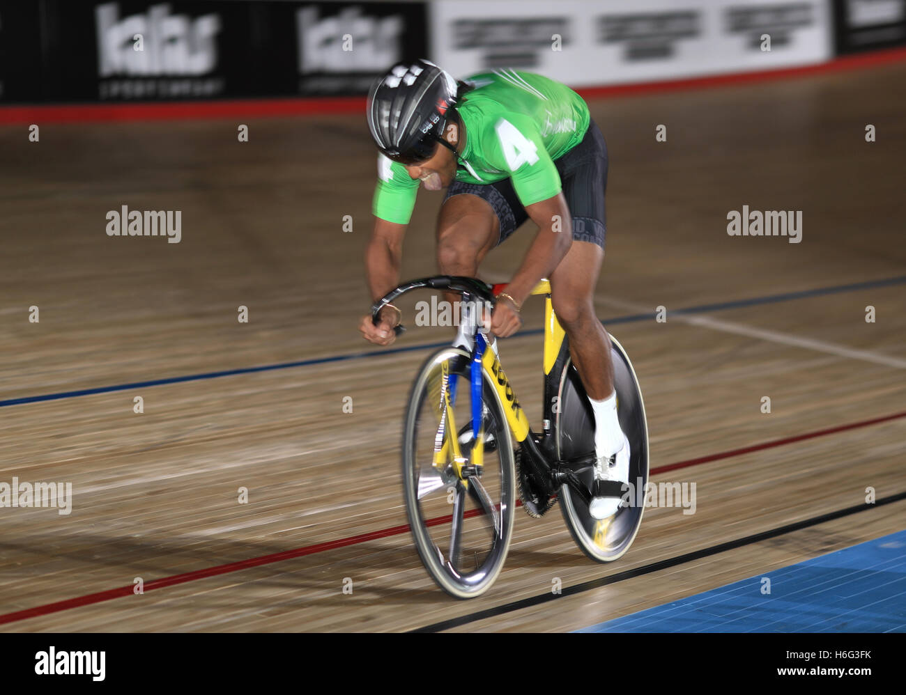 Trinidad and Tobago's Njisane Phillip competes in the 200m Flying time ...