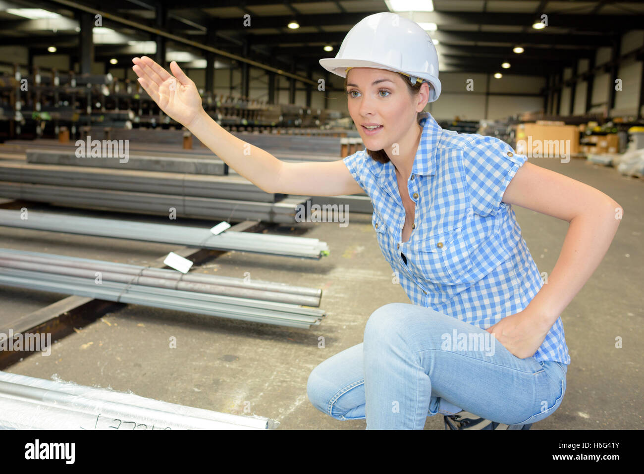production manager in the warehouse Stock Photo - Alamy