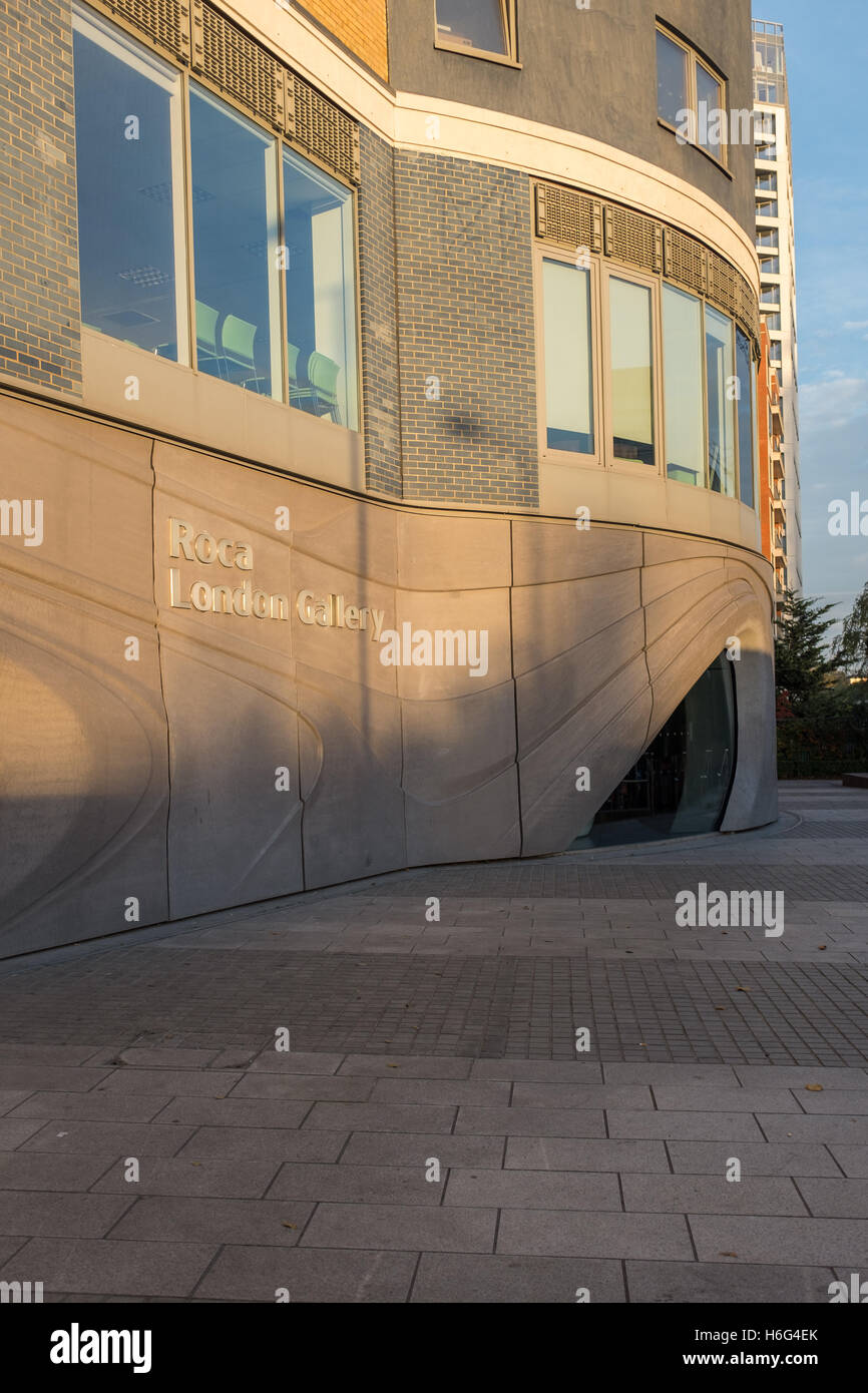 Exterior of the Roca London Gallery at Imperial Wharf London Stock ...